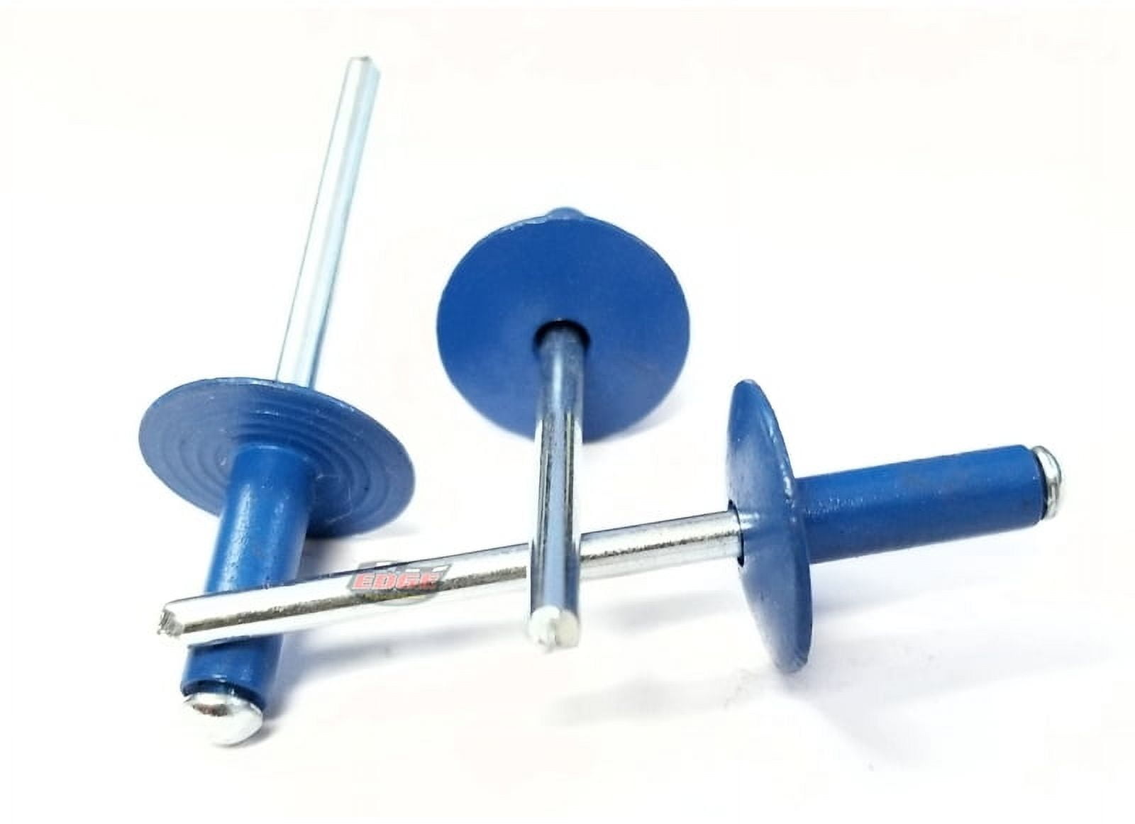 Chevron Blue 3/16" Rivet Large Flange Aluminum Head Steel Mandrel Blind ...