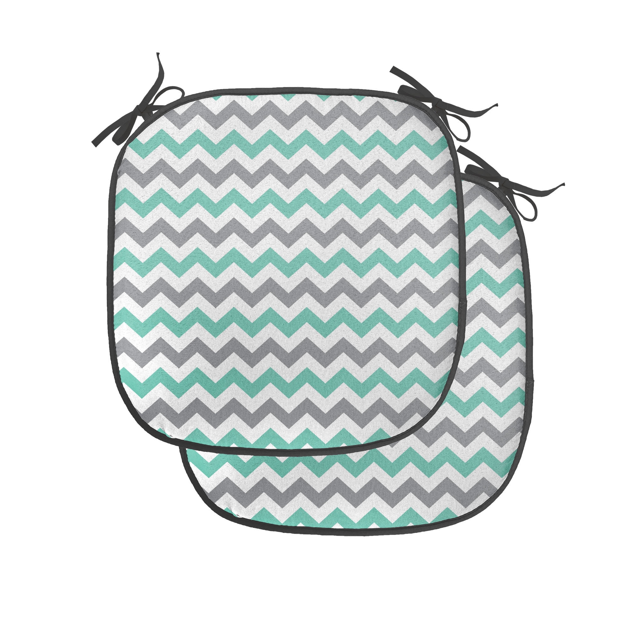 Chevron Chair Seating Cushion Set of 2, Chevron Pattern Geometric Wavy ...