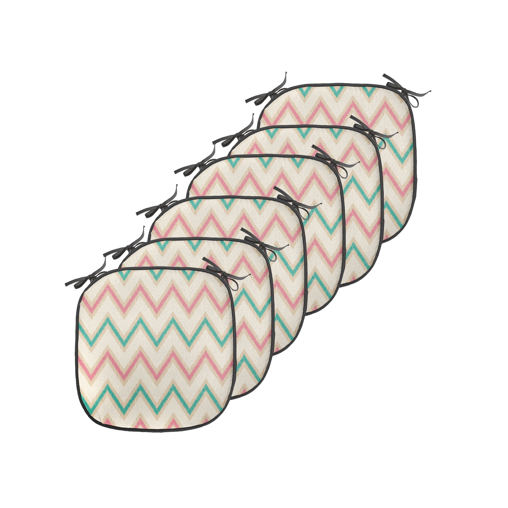 Chevron Chair Seating Cushion Set of 6, Digital Chevron Forms Technical ...