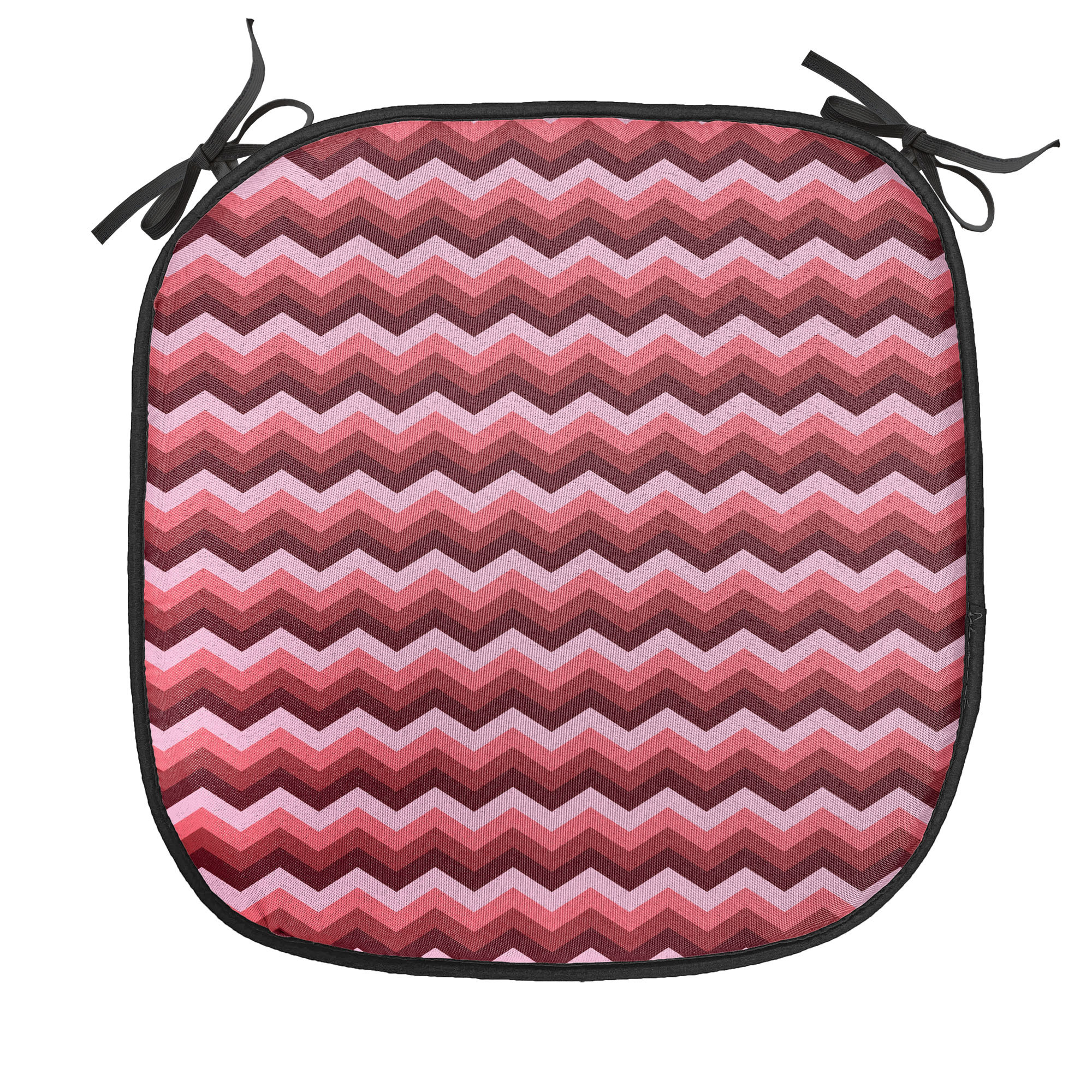 Chevron Chair Seating Cushion, Zigzag Colorful Chevron Ornament Motifs ...
