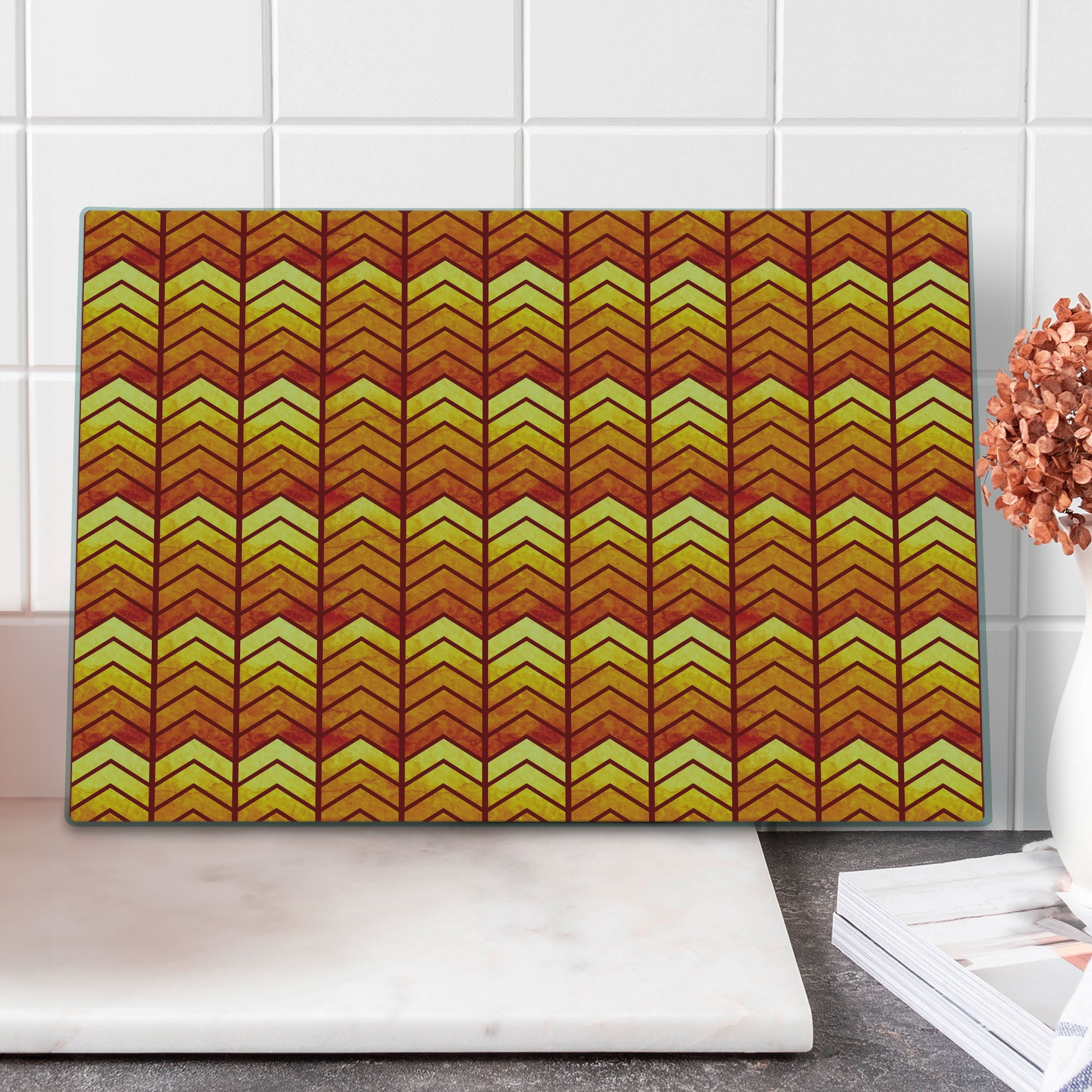 Chevron Cutting Board, Abstract Chevron Pattern in Vintage Funky Colors ...