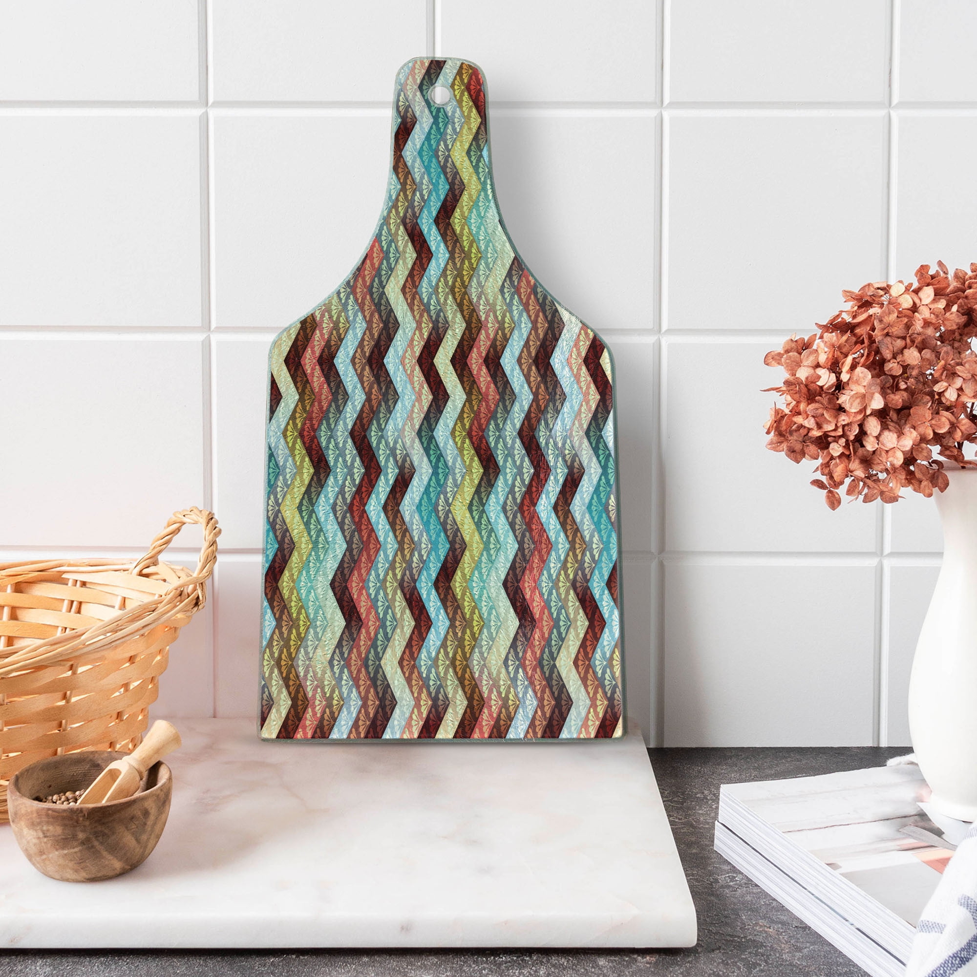 Chevron Cutting Board, Repetitive Ornate Chevron Patterns Filled with ...