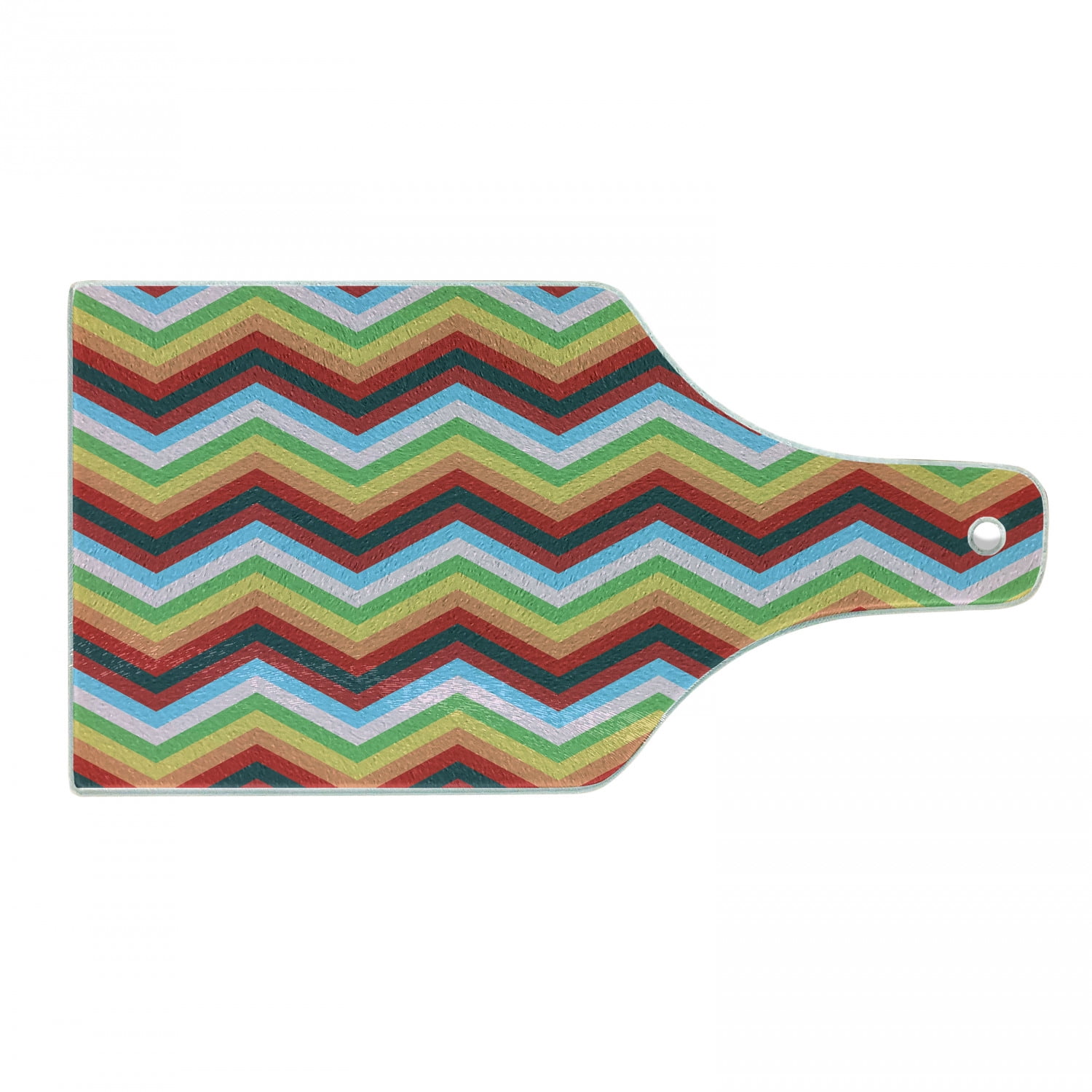 Chevron Cutting Board, Vibrant Colorful Zigzag Lines with Sharp Pointy ...