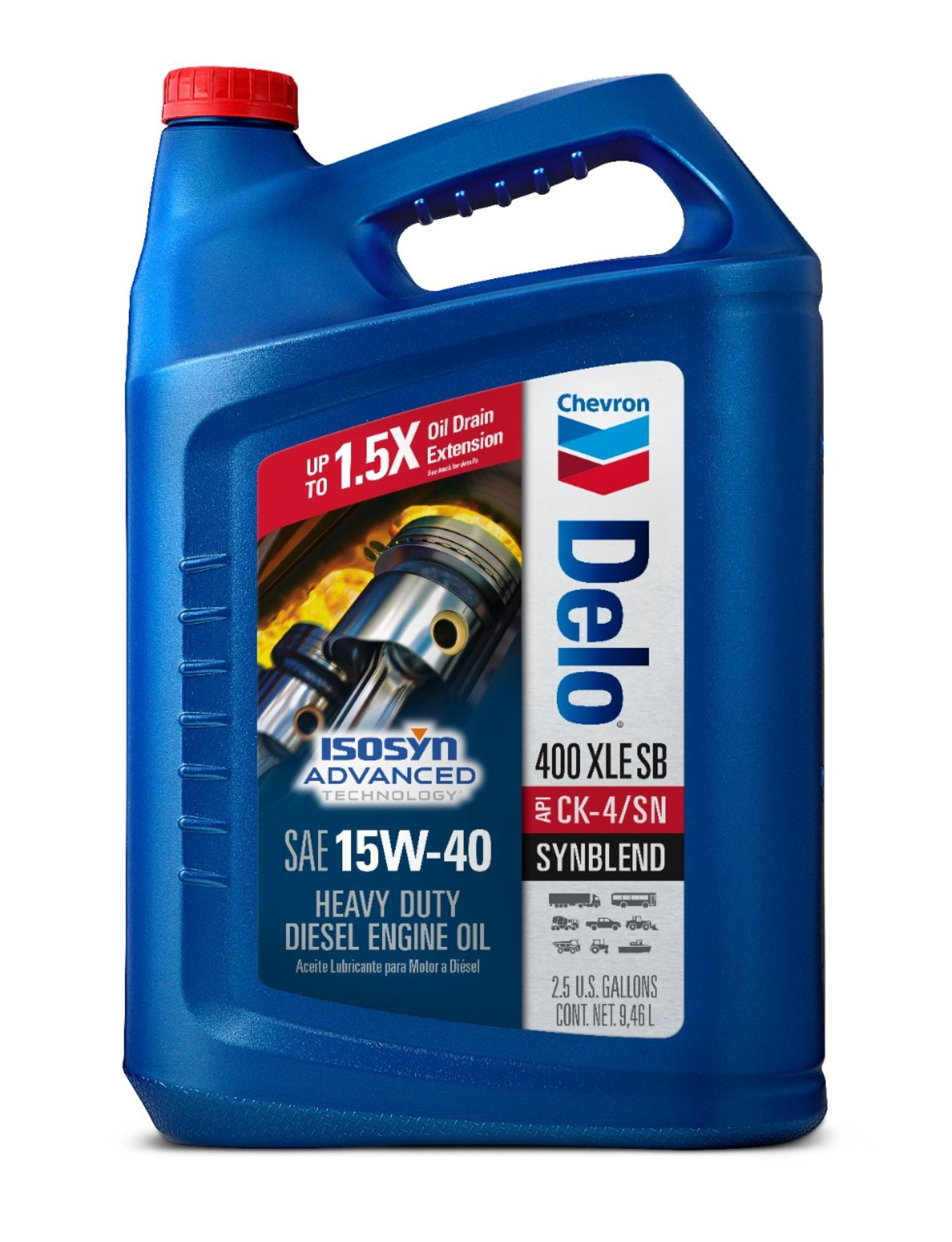 Chevron DELO® 400 XLE SB SAE 15W-40 (SynBlend) 2.5 Gallon Jug - Walmart.com