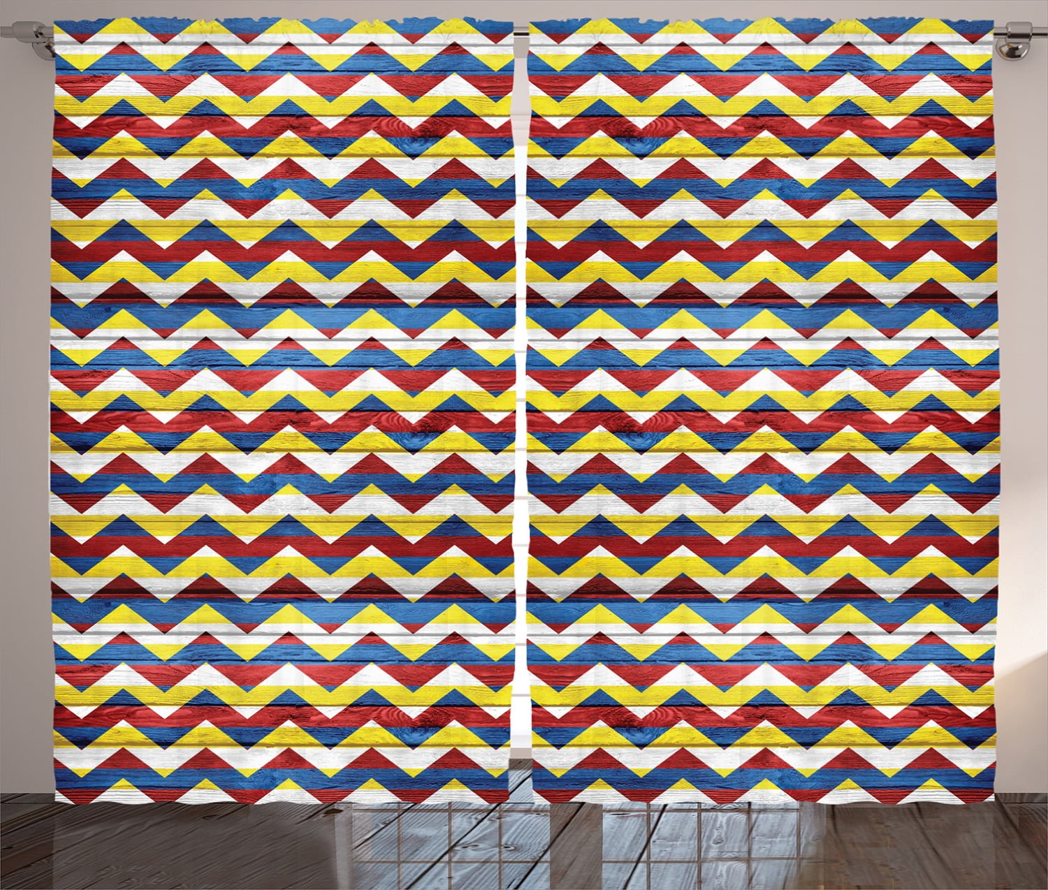Ambesonne Chevron Curtains 2 Panel Set, Retro Coat of Arms, 108" x 84 ...