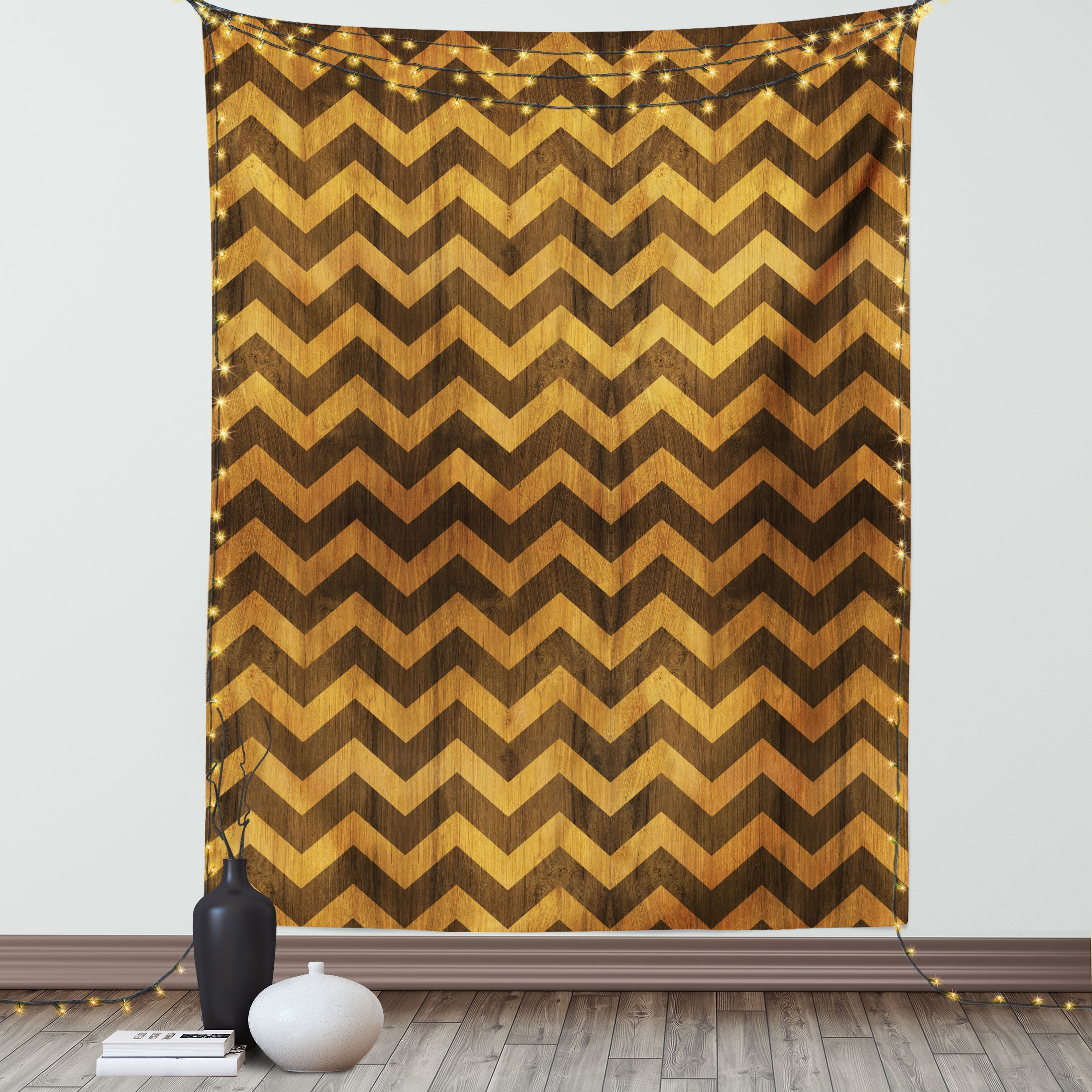 Chevron Decor Wall Hanging Tapestry, Zigzag Chevron V-Shaped Motif ...