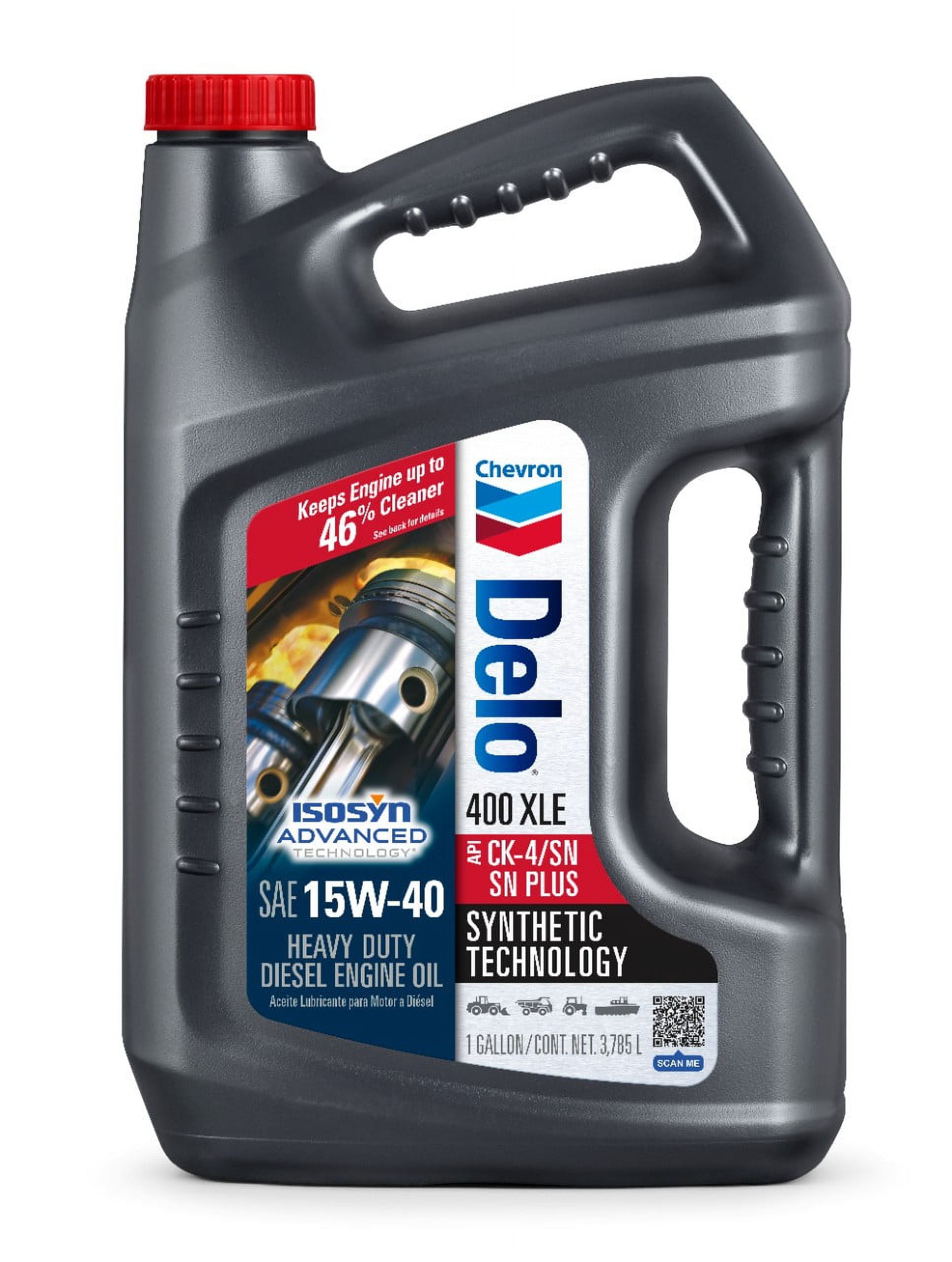 Chevron Delo 400 XLE 15W-40 Synthetic Blend Heavy Duty Diesel Motor Oil ...