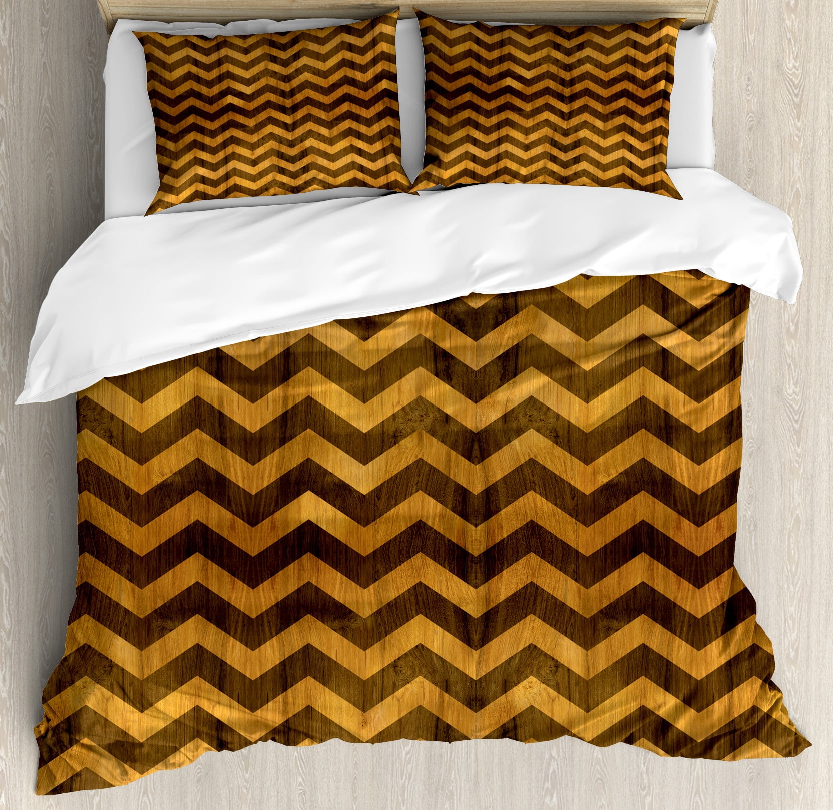Chevron Duvet Cover Set, Zigzag Chevron V-Shaped Motif Medieval ...
