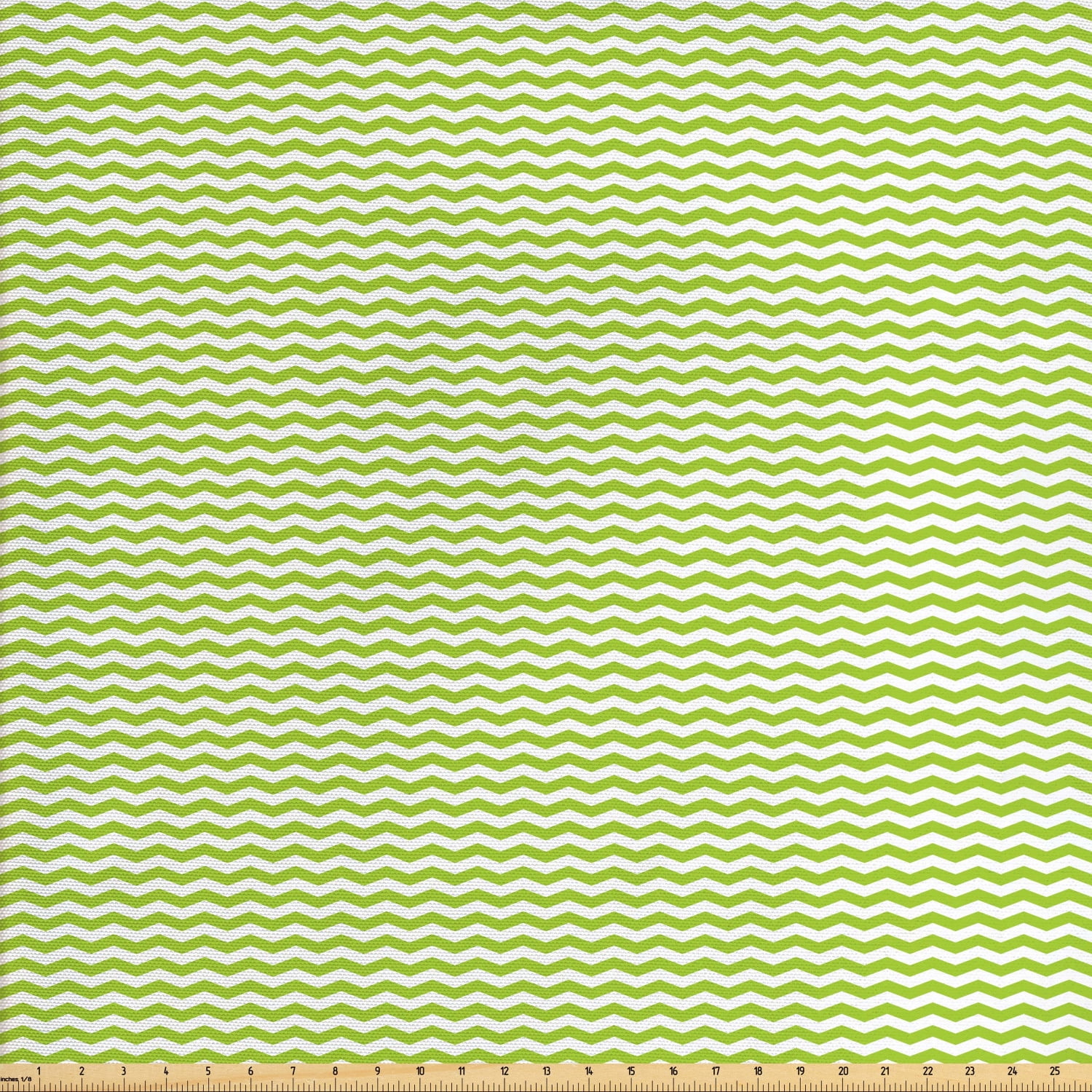 Ambesonne Chevron Fabric by the Yard Upholstery, Zigzag Lines in Green ...