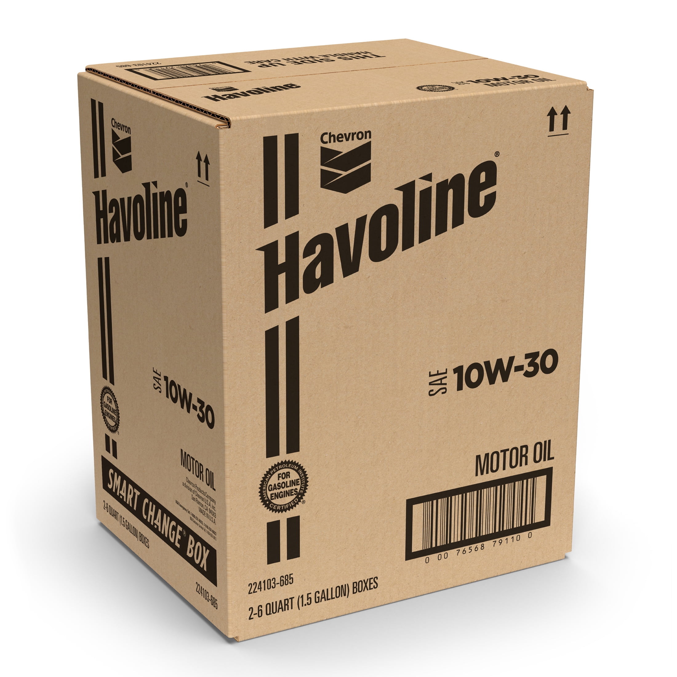Chevron Havoline Conventional Motor Oil 10W-30, 6 Quart Smart Change ...