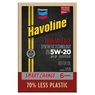 Chevron Havoline High Mileage 5W-20 Motor Oil 5Q - Walmart.com