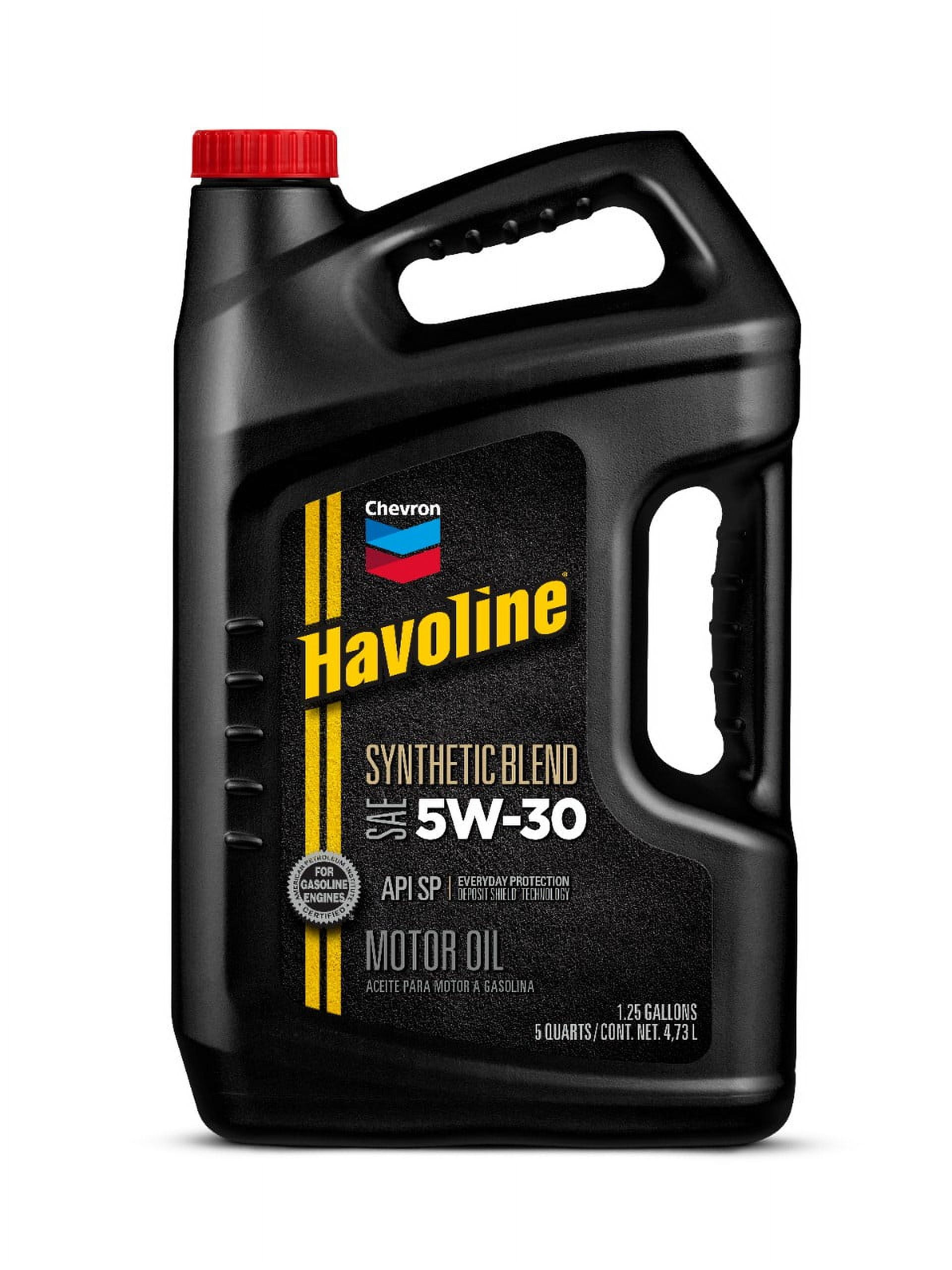 Chevron Havoline Synthetic Blend Motor Oil 5W-30, 5 Quart - Walmart ...