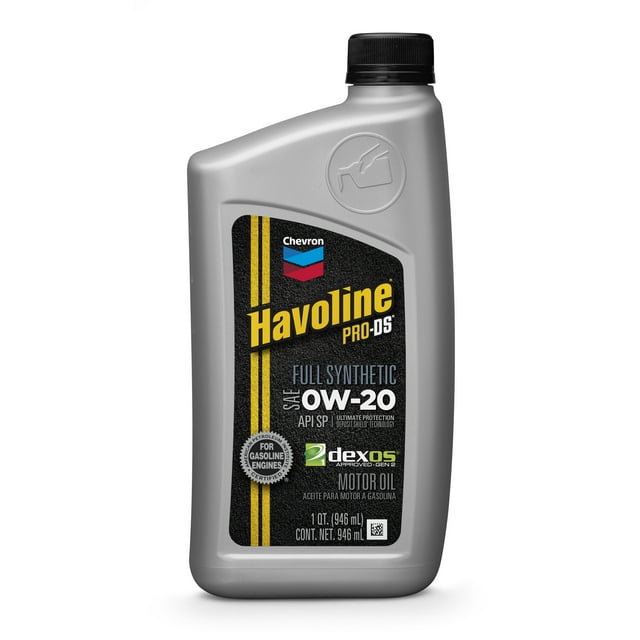 Chevron Havoline Pro-DS Synthetic Motor Oil 0W-20, 1 Quart - Walmart.com
