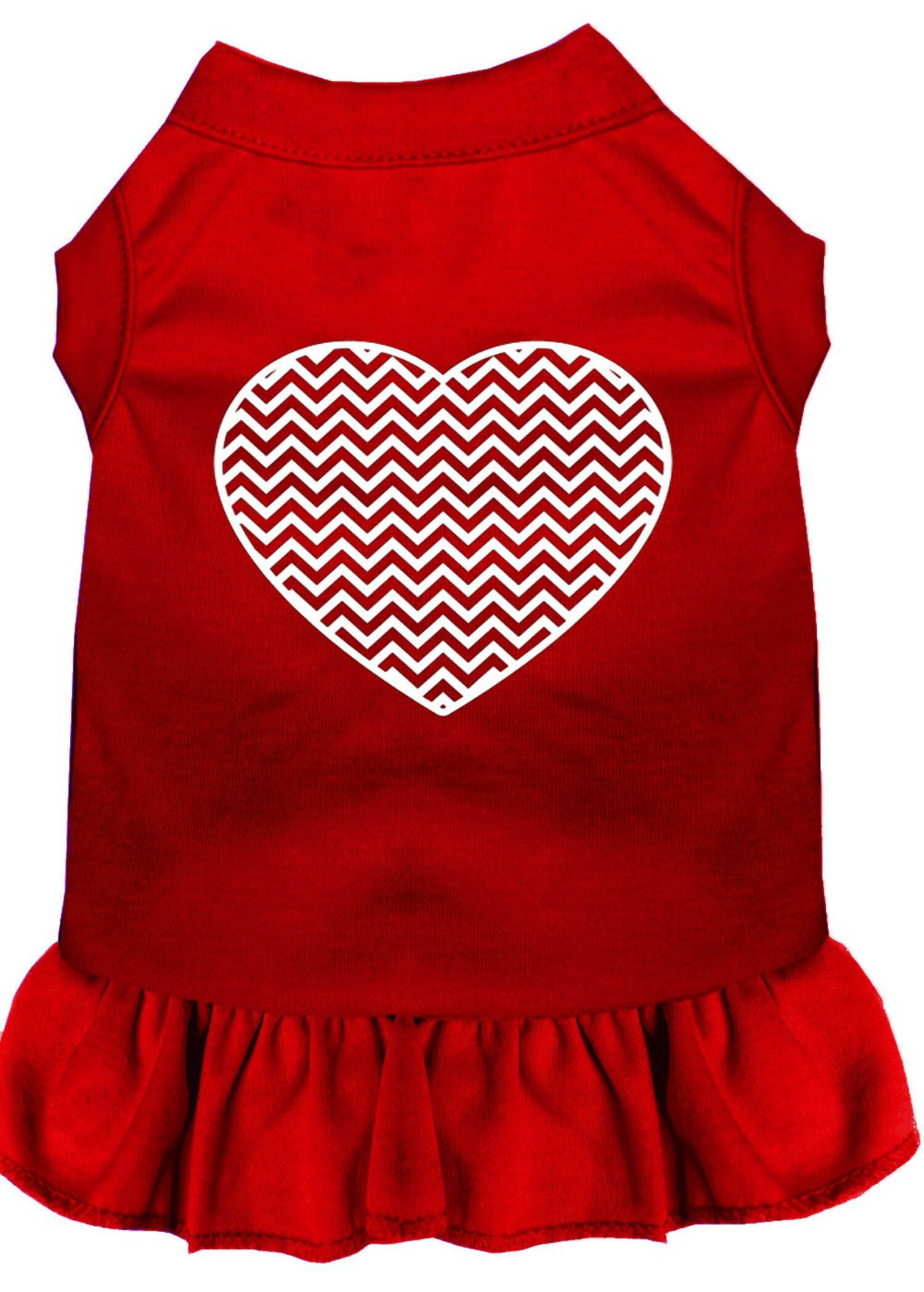 Pet Dog Cat Dress Screen Printed, "Chevron Heart" - Walmart.com