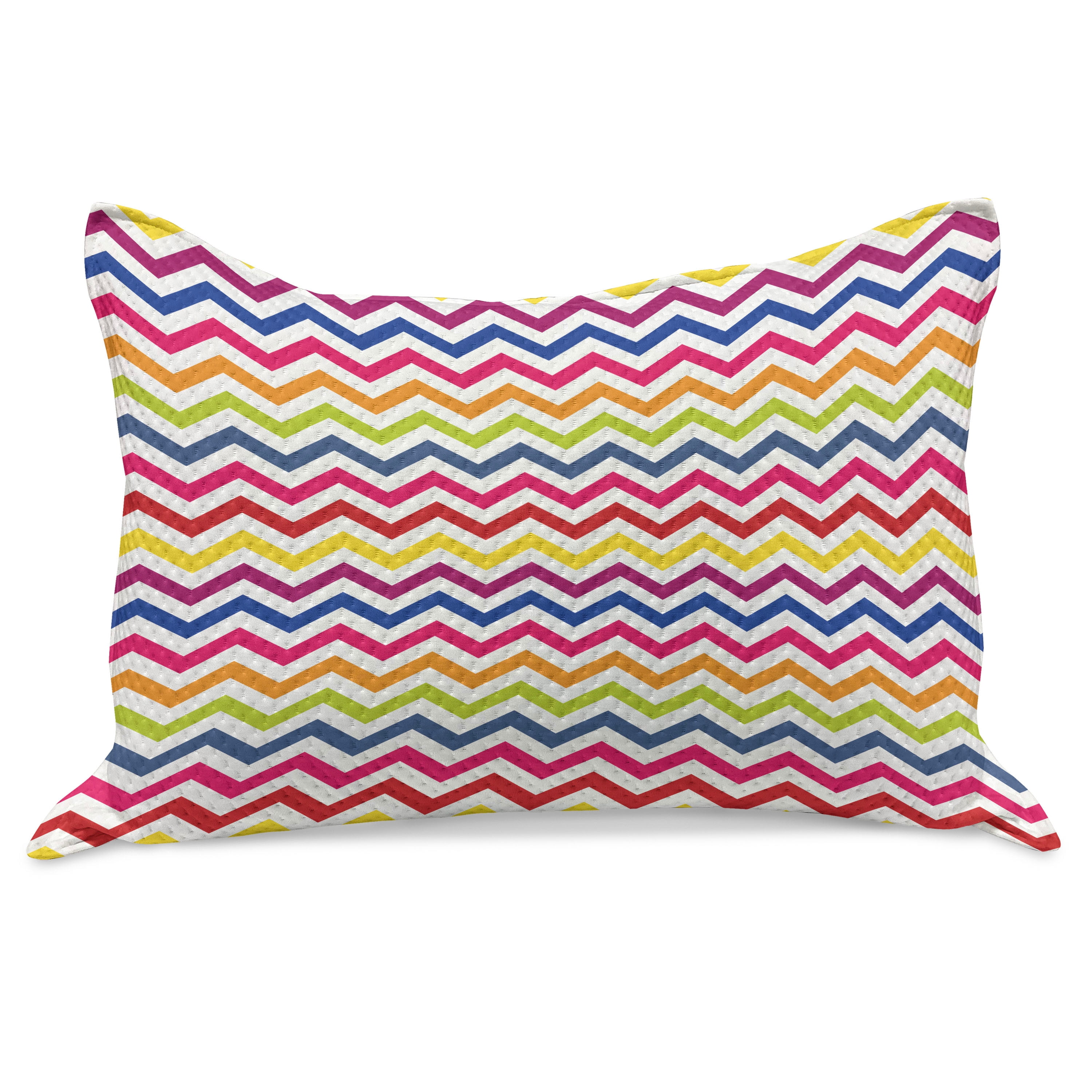 Chevron Knitted Quilt Pillowcover, Chevron Pattern Colorful Rainbow ...