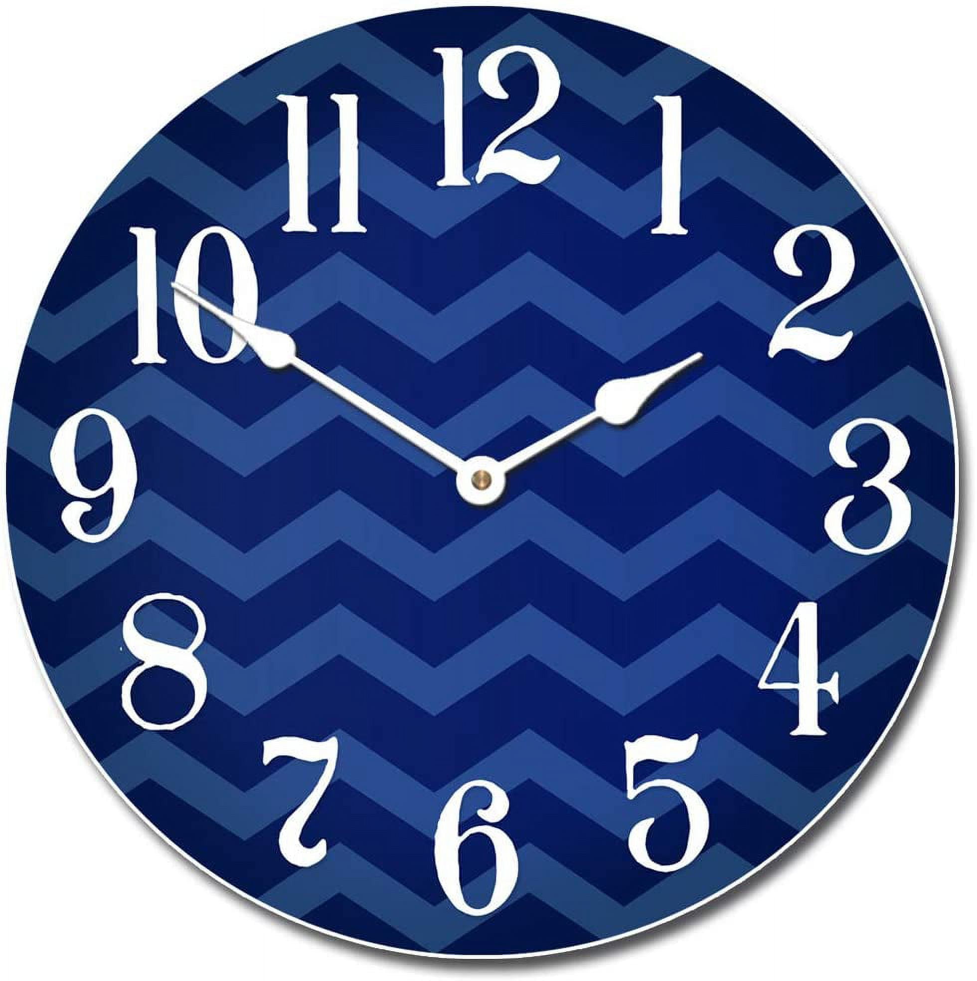 Chevron Navy Blue Wall Clock | Beautiful Color, Silent Mechanism, Made ...