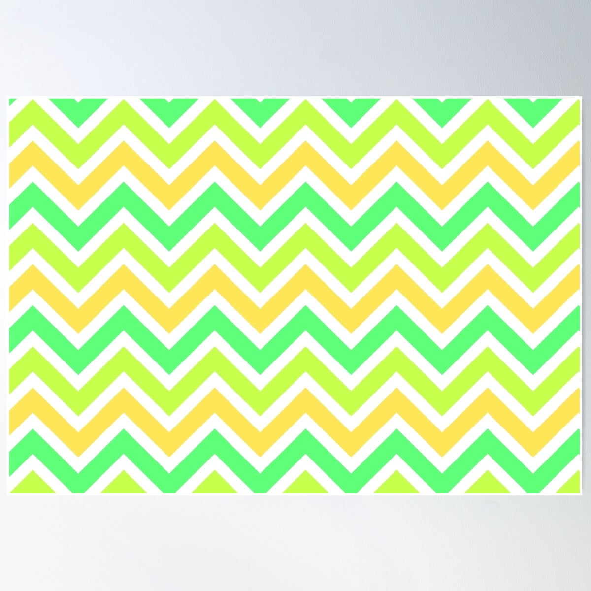 Chevron Pattern. Green Orange Color Poster Wall Art Modern Wall Decor ...
