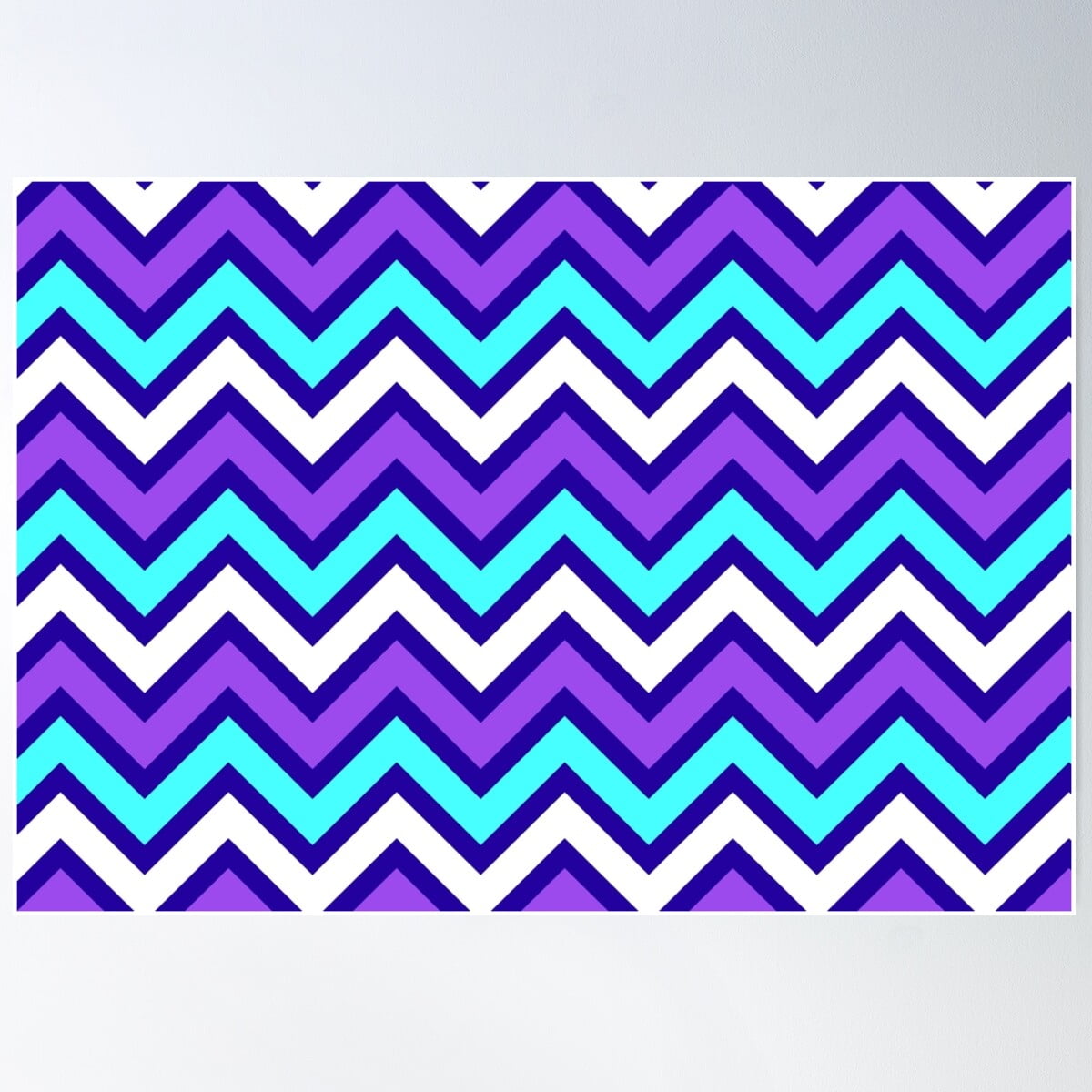 Chevron Pattern. Purple Blue Color Poster Wall Art, Modern Wall Decor ...