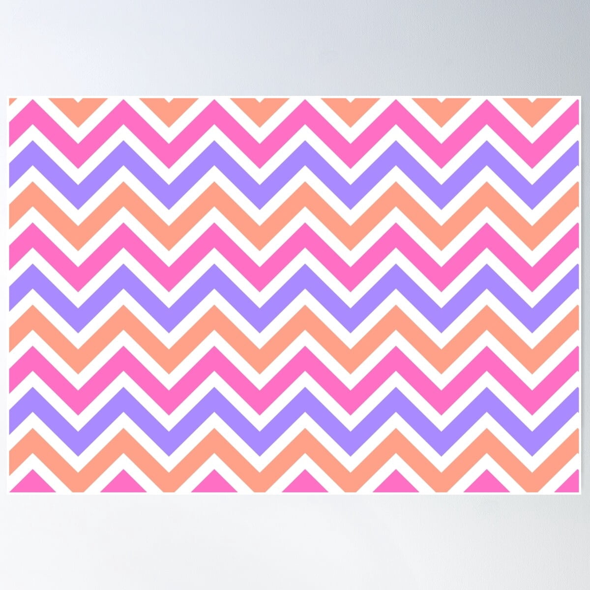 Chevron Pattern. Purple Pink Orange Color Poster Wall Art Modern Wall ...