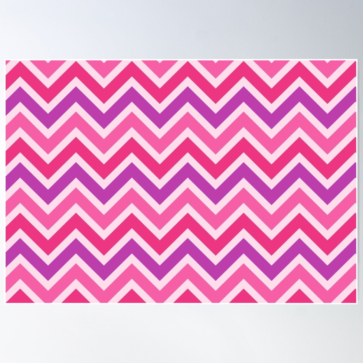 Chevron Pattern. Red Pink Purple Color Poster Wall Art, Modern Wall ...