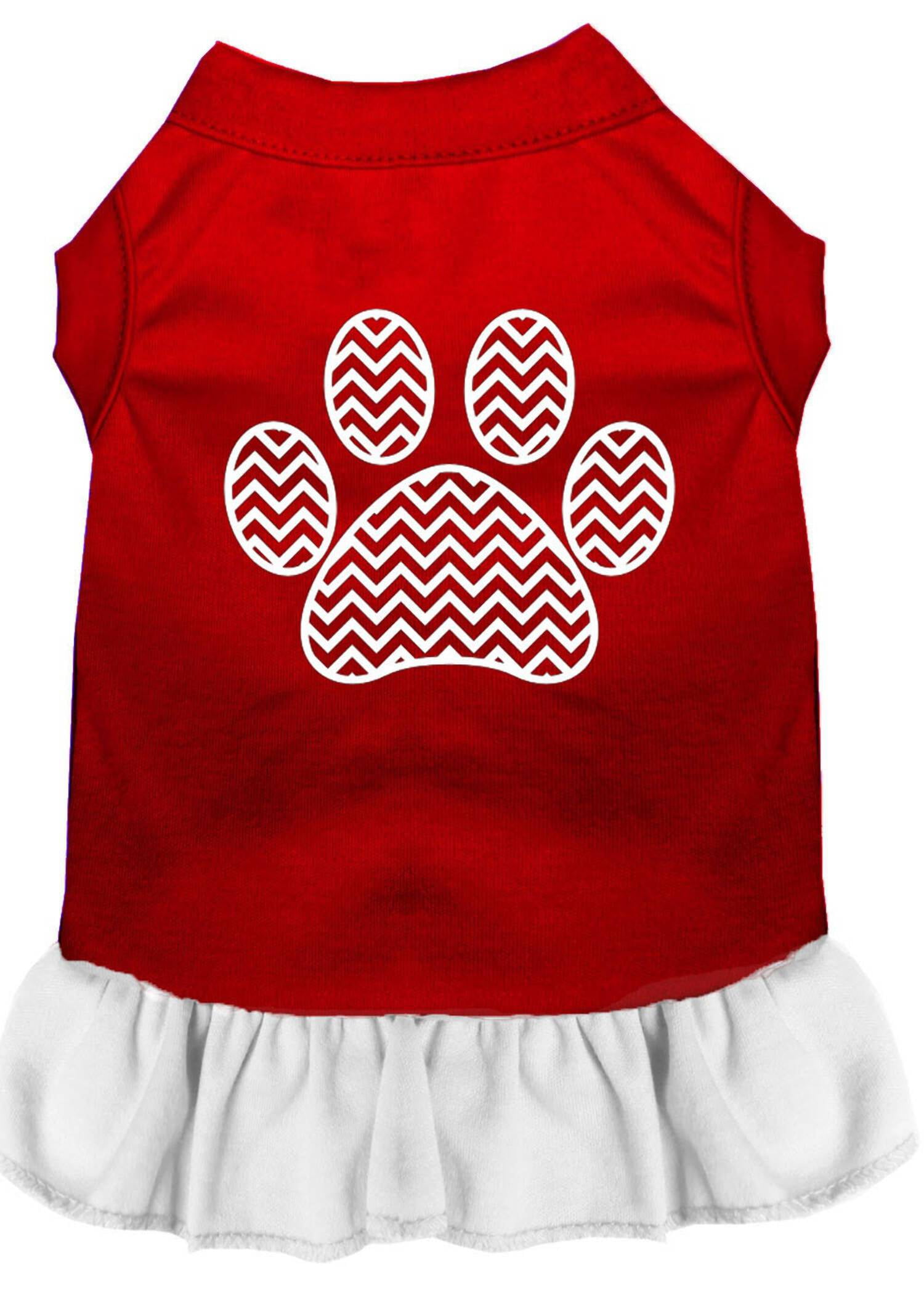 Pet Dog Cat Dress Screen Printed, "Chevron Paw" - Walmart.com