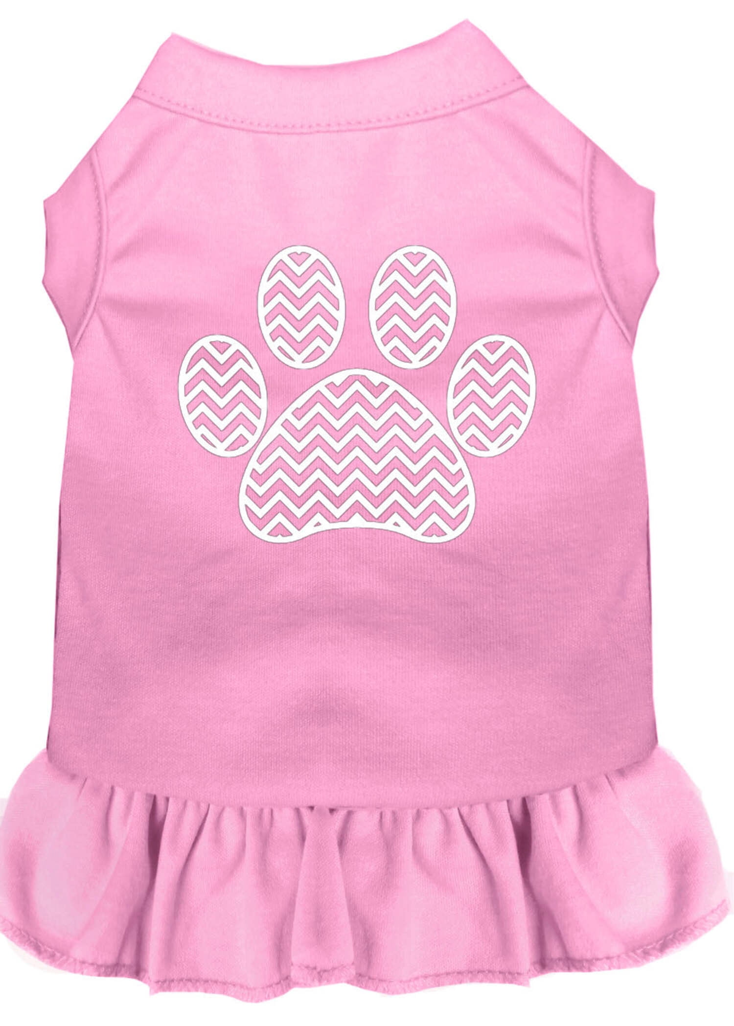 Pet Dog Cat Dress Screen Printed, "Chevron Paw" - Walmart.com