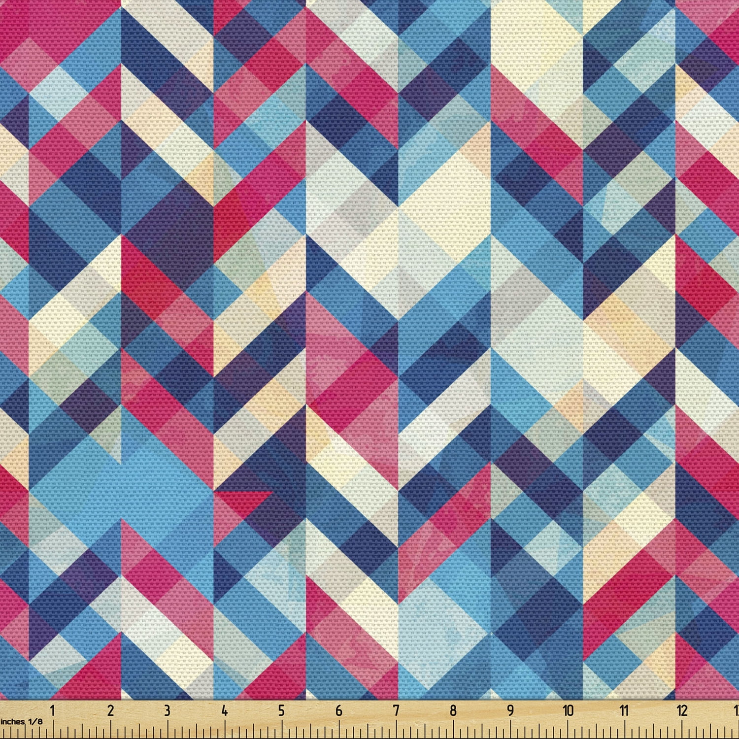 Ambesonne Chevron Fabric by the Yard Upholstery, Downward Parallel ...