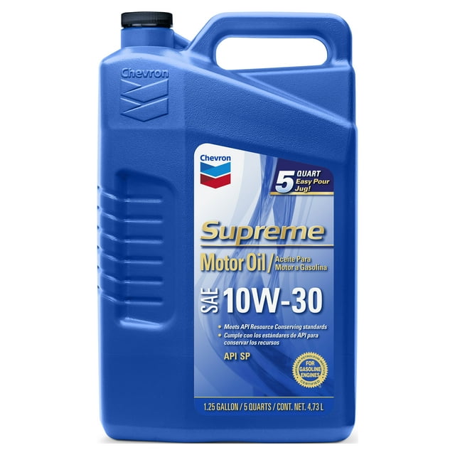 Chevron Supreme 10W-30 Motor Oil, 5 Quart - Walmart.com
