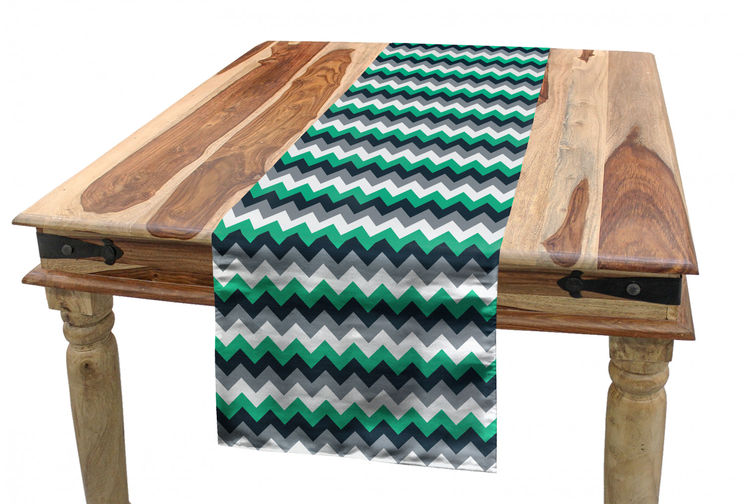 Chevron Table Runner, Zig Zag Symmetric Arrows Striped Pattern in ...