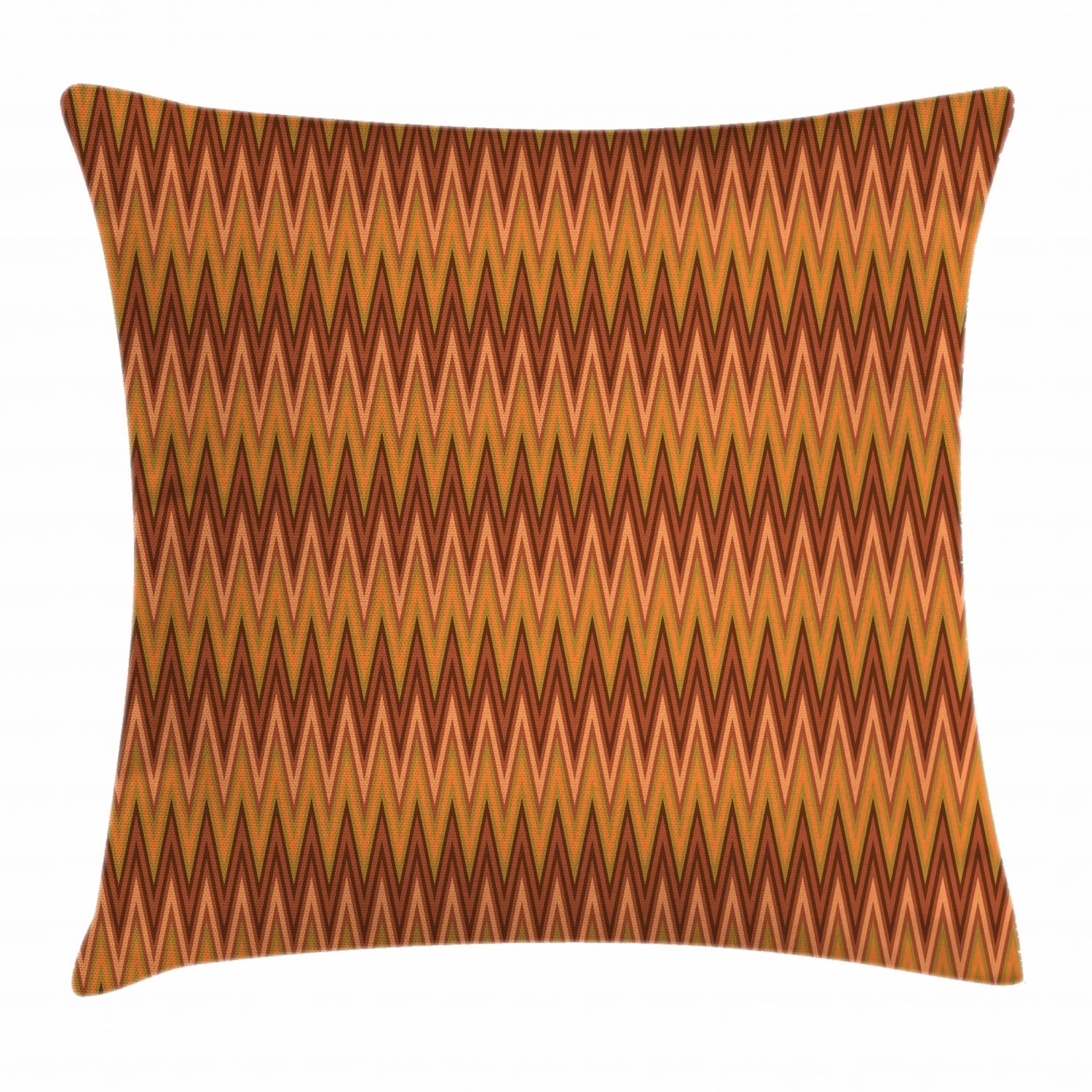 Chevron Throw Pillow Cushion Cover, Earth Toned Geometric Zigzags Lines ...