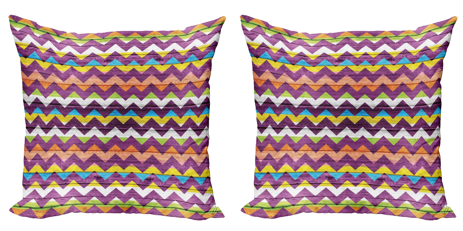Ambesonne Chevron Throw Pillow Cover 2 Pack, Wood Texture Geometric, 24 ...