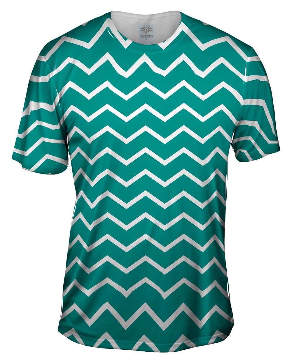 Chevron Turquoise White Reversed Mens T-Shirt All Over Print - Walmart.com