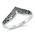 Chevron V Shape Filigree Wave Ring .925 Sterling Silver Band Jewelry ...