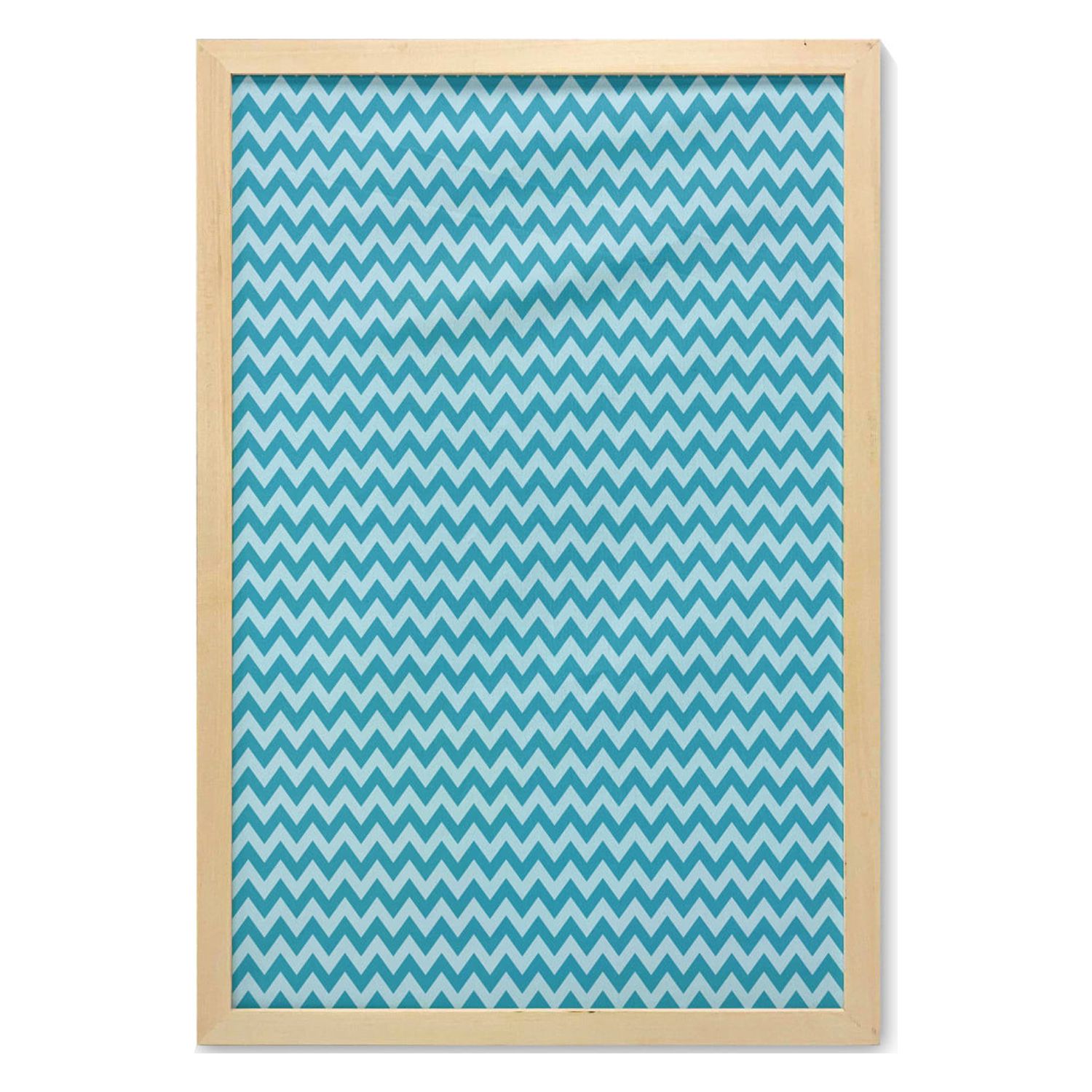 Chevron Wall Art with Frame, Zigzags in Sea Colors Ocean Waves Nautical ...