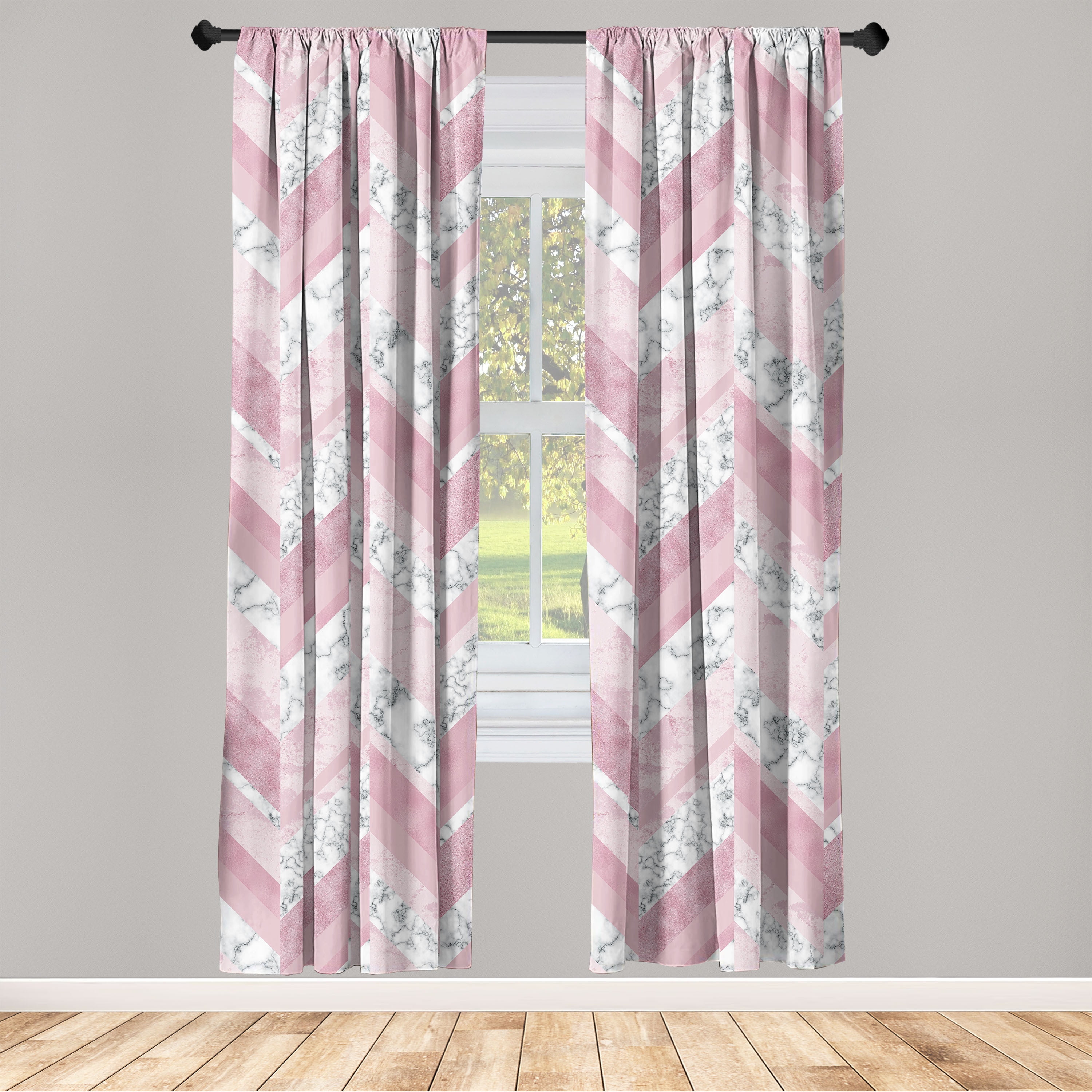 Chevron Window Curtains, Geometric Style Continuous Zigzag Pattern ...