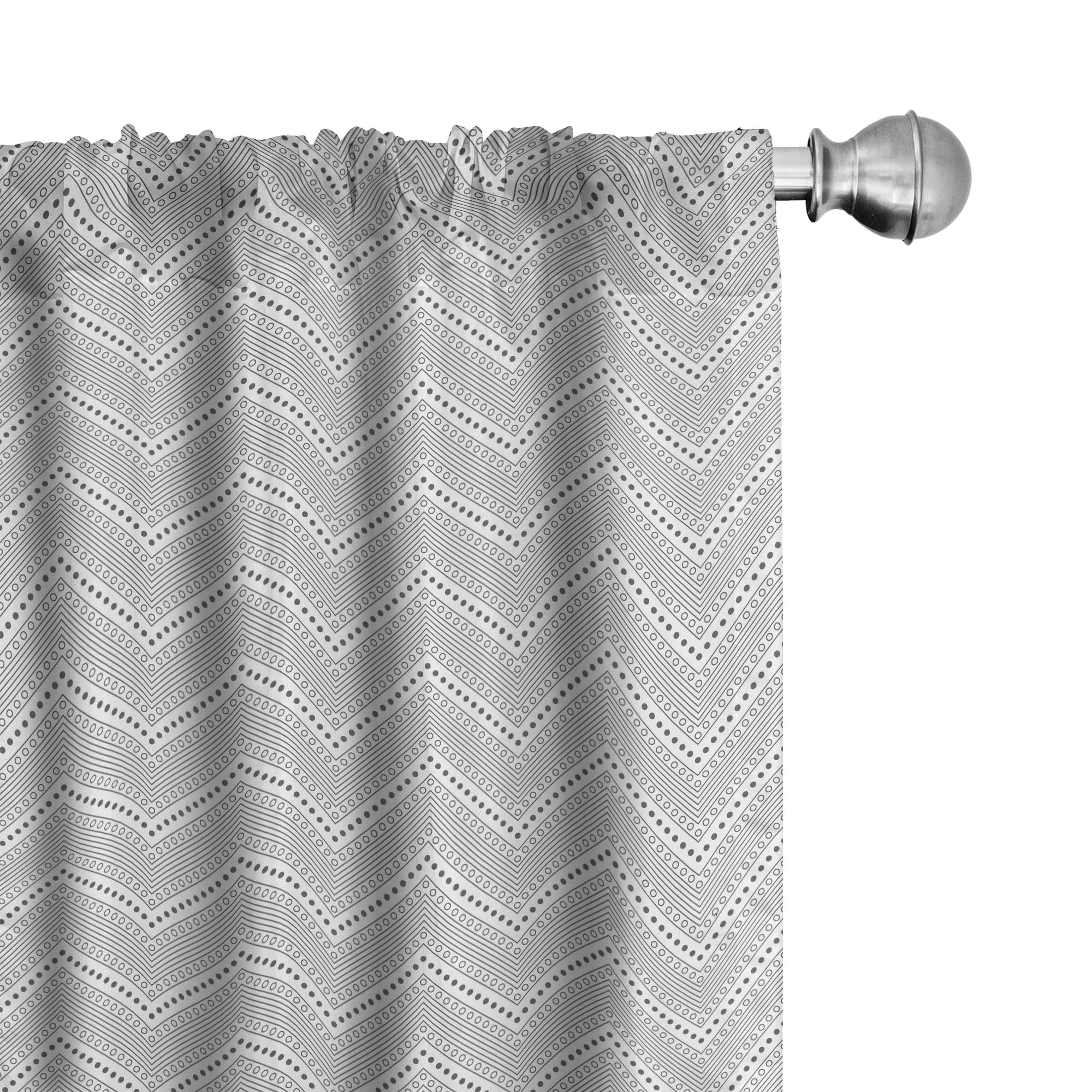 Chevron Window Curtains, Rhythmic Monochrome Intricate Triangles ...