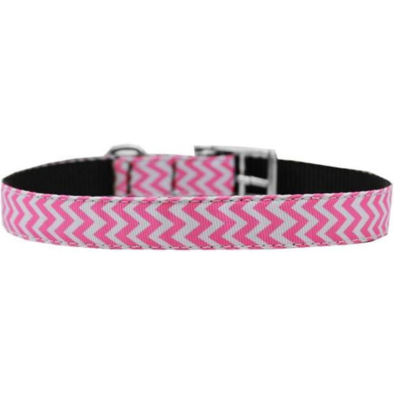 Chevrons Nylon Dog Collar With Classic Buckle 3/4" Pink Size 26 ...