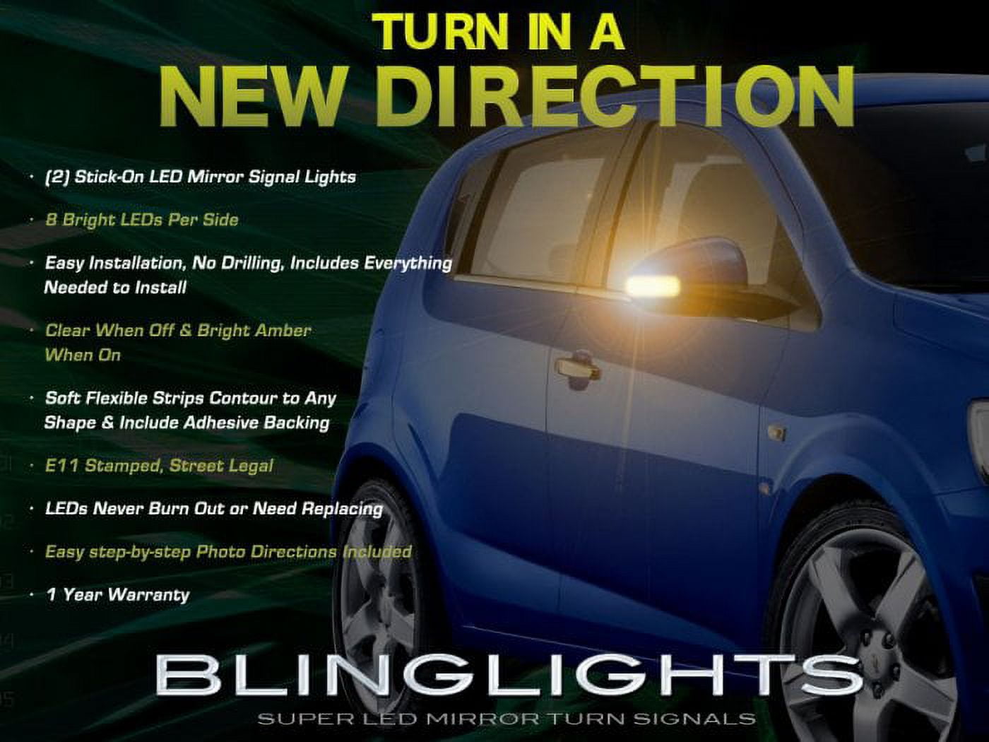 Chevy Aveo LED Side Mirror Lights Turn Signal Lamp Set Kit Chevrolet ...