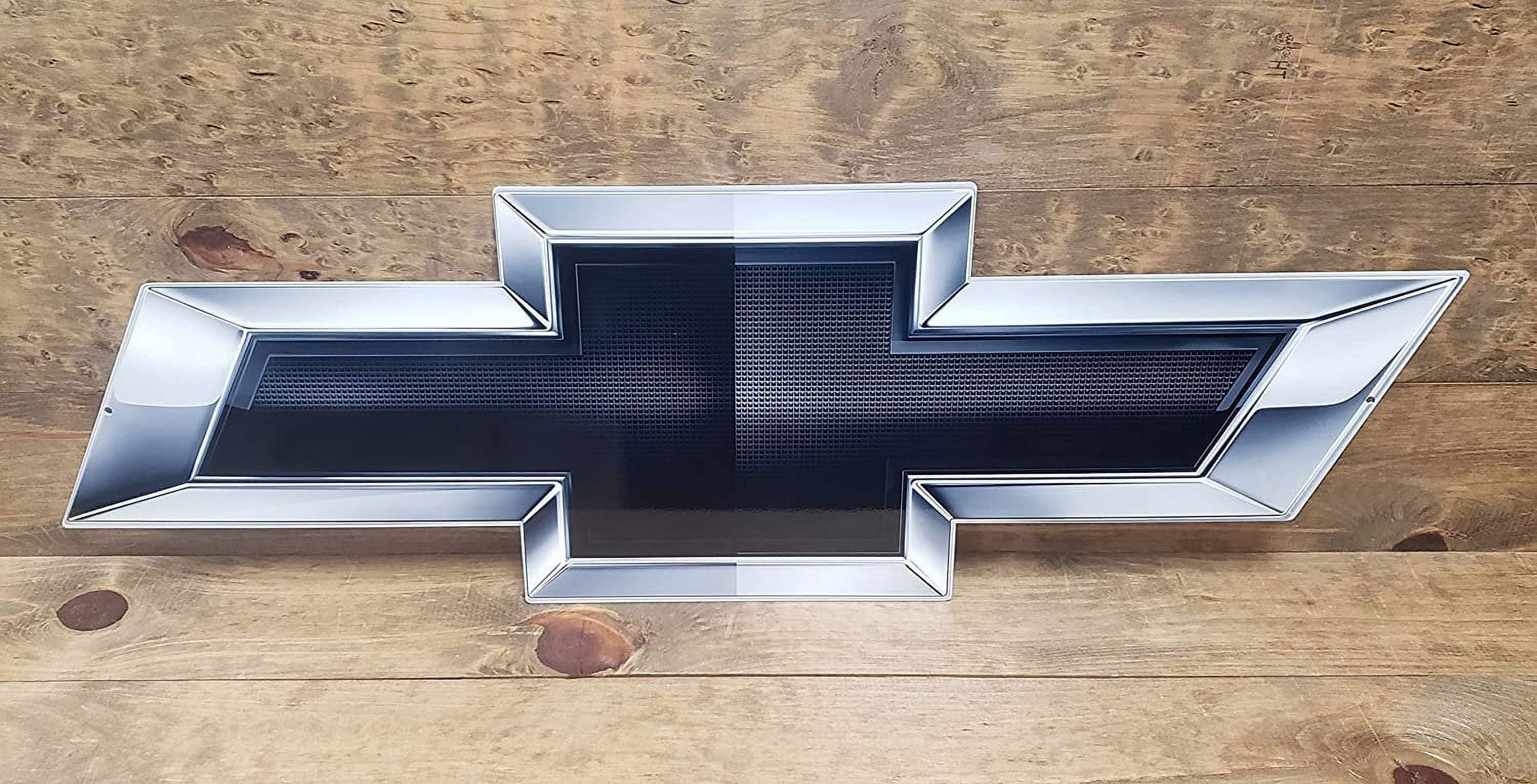 Chevy Black Bowtie Emblem Garage Steel Sign Large - 35" X 11" - Walmart.com