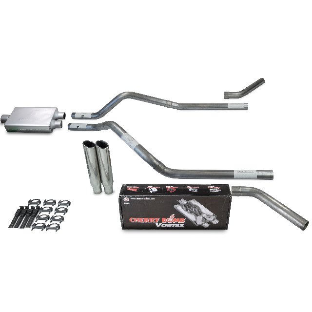 Chevy Blazer 95-99 2.5" Dual Exhaust Kit Cherry Bomb Vortex Clamp Tips ...