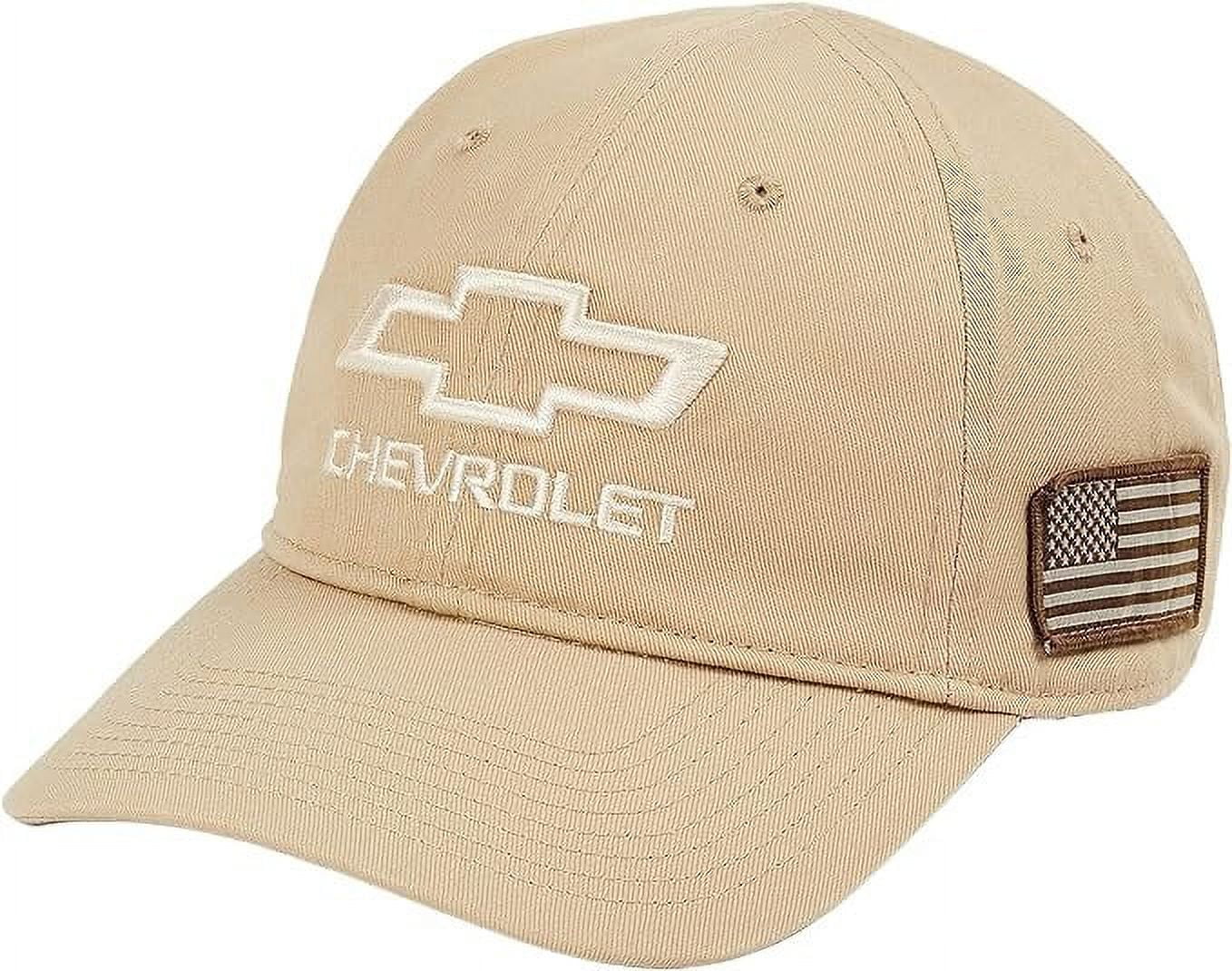 Chevy Bowtie Tactical Hat with USA Flag Patch - Black Cap with Buckle ...