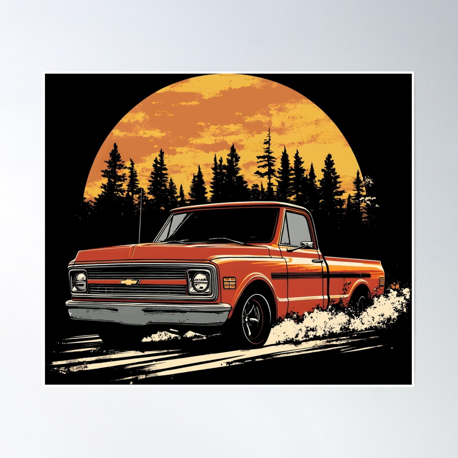 Chevy C10 Poster Wall Art, Modern Wall Decor, 8x12 UNFRAMED - Walmart.com