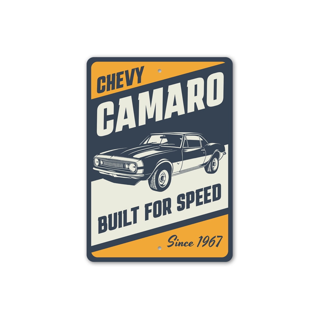Chevy Camaro Built For Speed Since 1967 Aluminum Metal Decor Sign ...