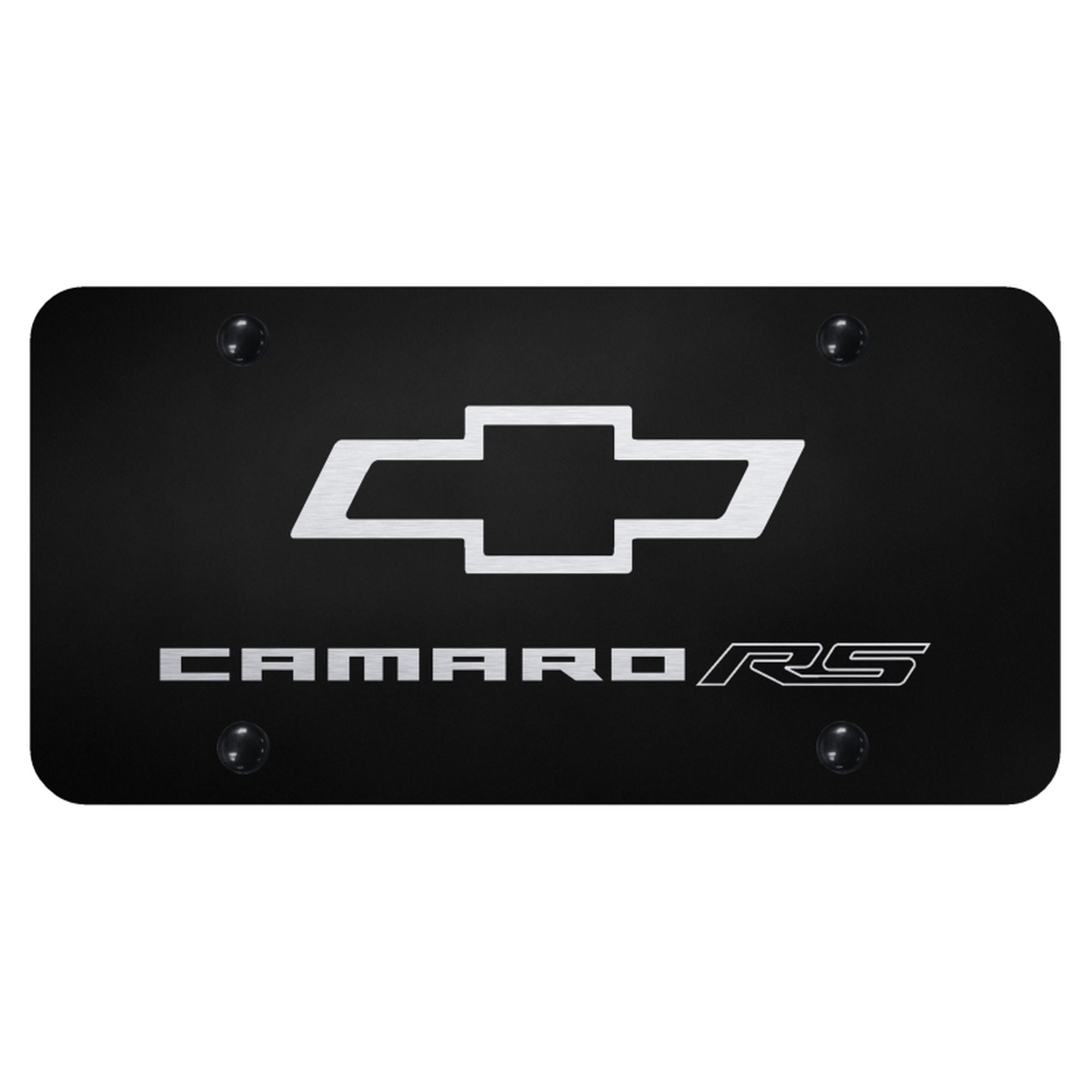Chevy Camaro RS Laser Etched Logo License Plate (Rugged Black ...