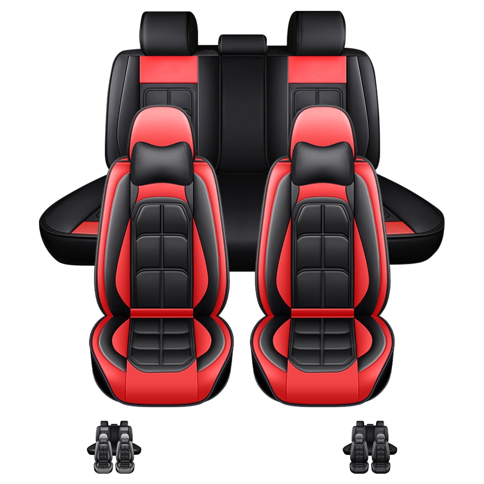 For Chevy Car Seat Covers 5-Seats, Premium Pu Leather Auto Cushion ...