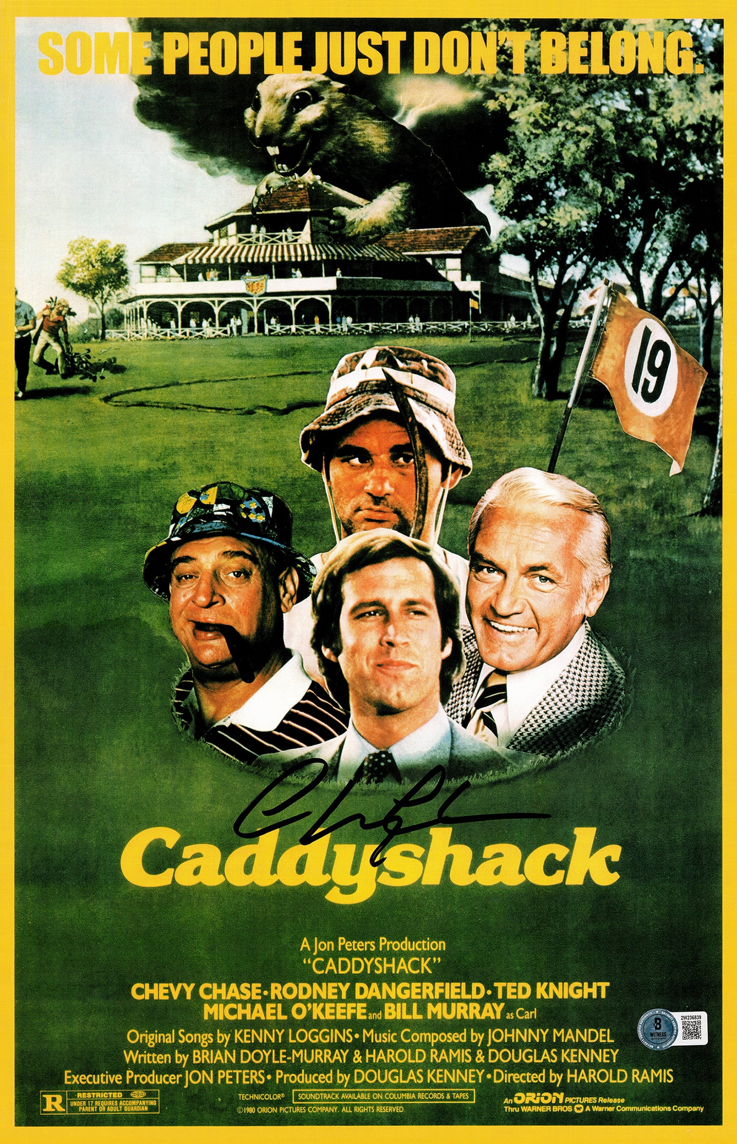 Chevy Chase Autographed 11x17 Movie Poster Caddyshack Beckett BAS ...