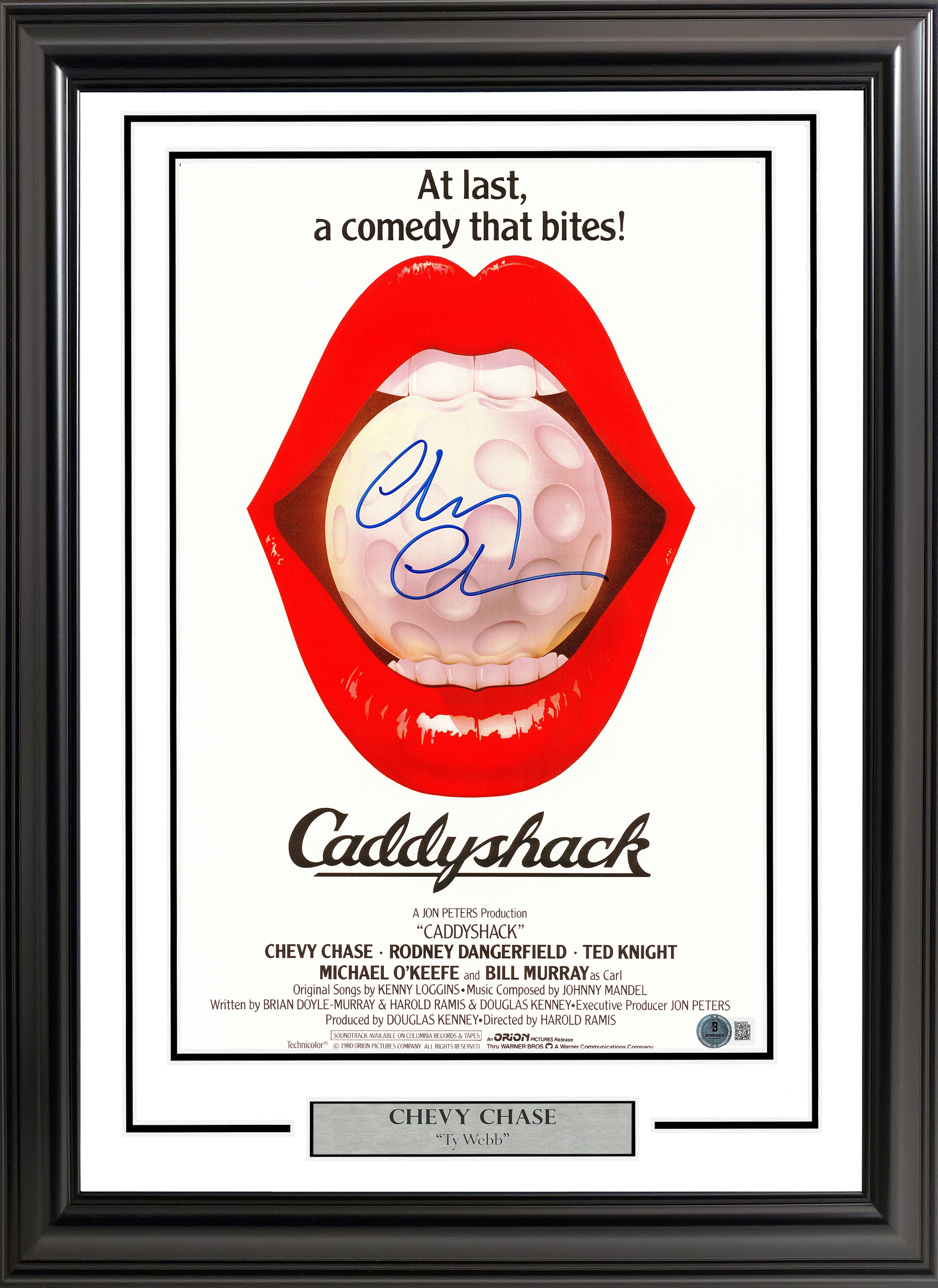 Chevy Chase Autographed Framed 11x17 Caddyshack Movie Poster Beckett ...