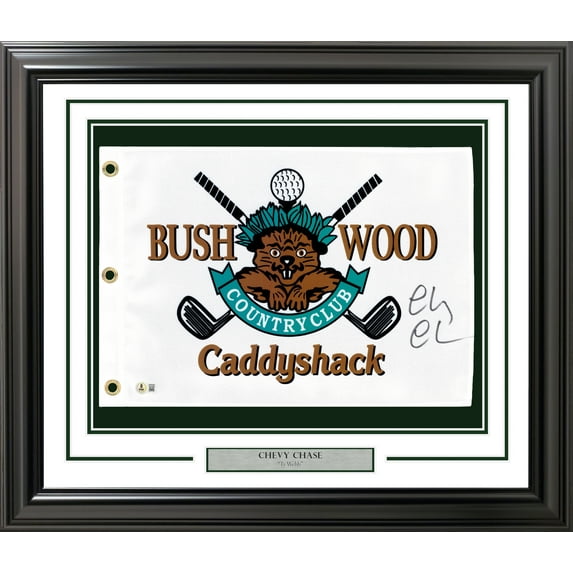 Chevy Chase Autographed Framed White Caddyshack Golf Pin Flag Beckett ...