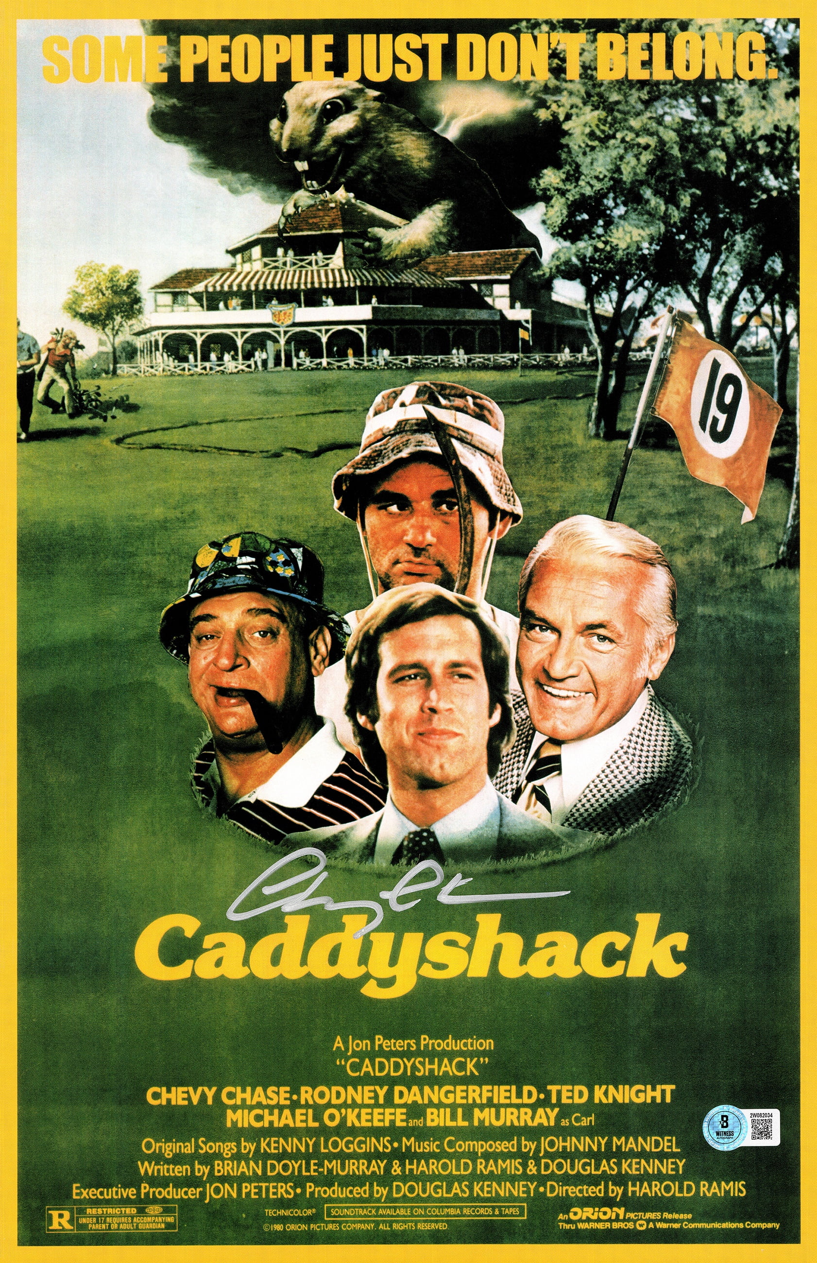 Chevy Chase Autographed Orion Pictures 11x17 Caddyshack Movie Poster ...