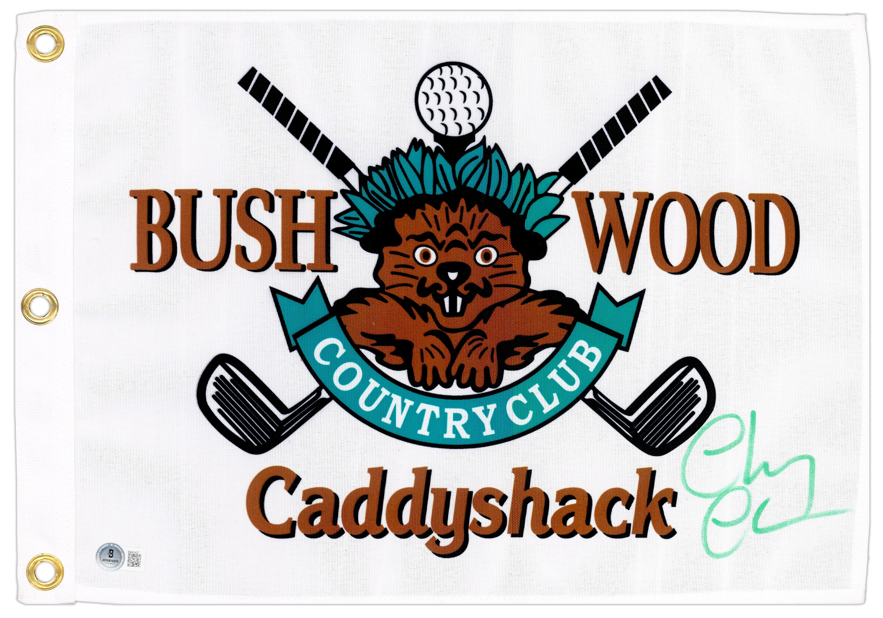 Chevy Chase Autographed White Caddyshack Golf Pin Flag Caddyshack ...